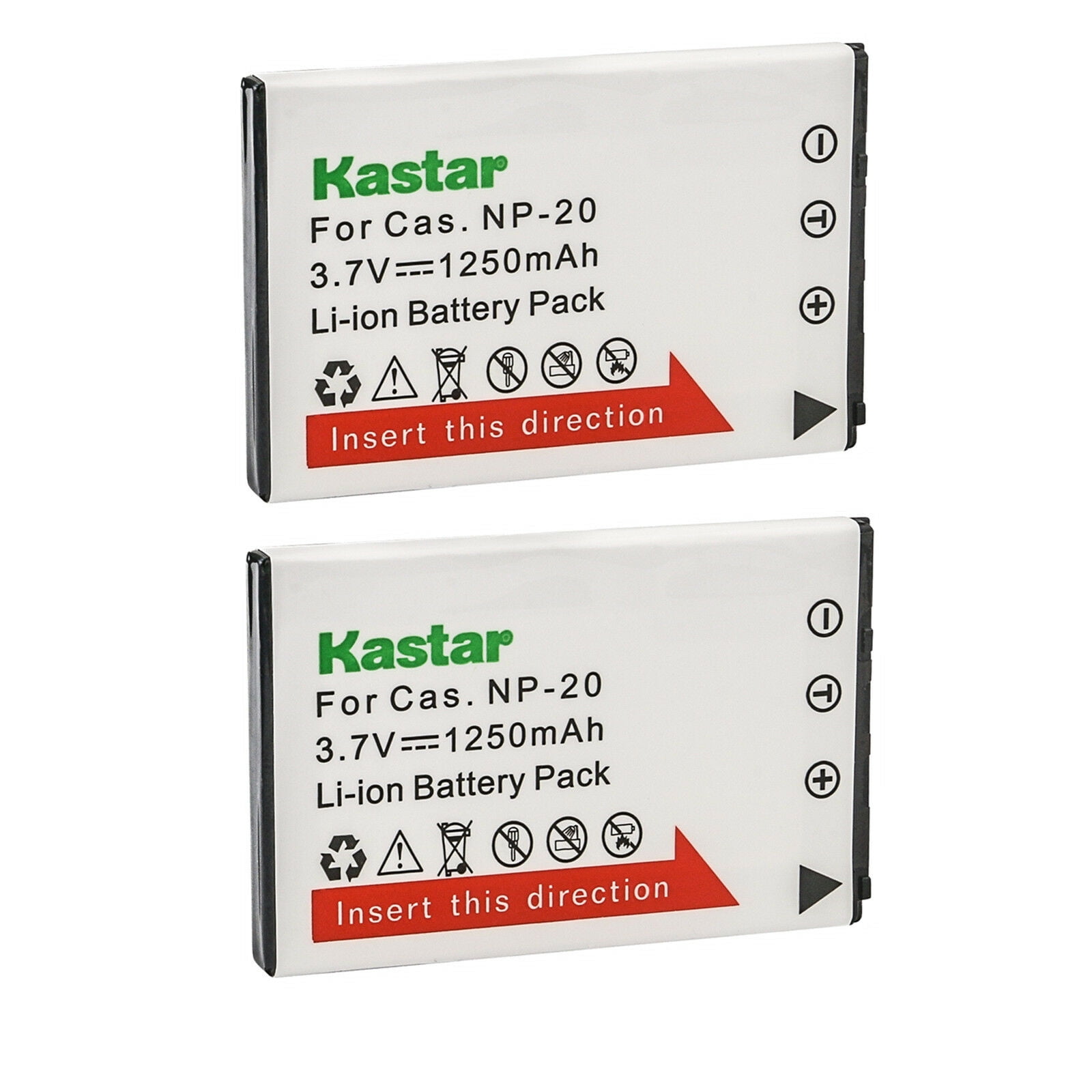 Kastar 2-Pack Battery CNP-20 Replacement for Casio Exilim EX-S1, Exilim ...