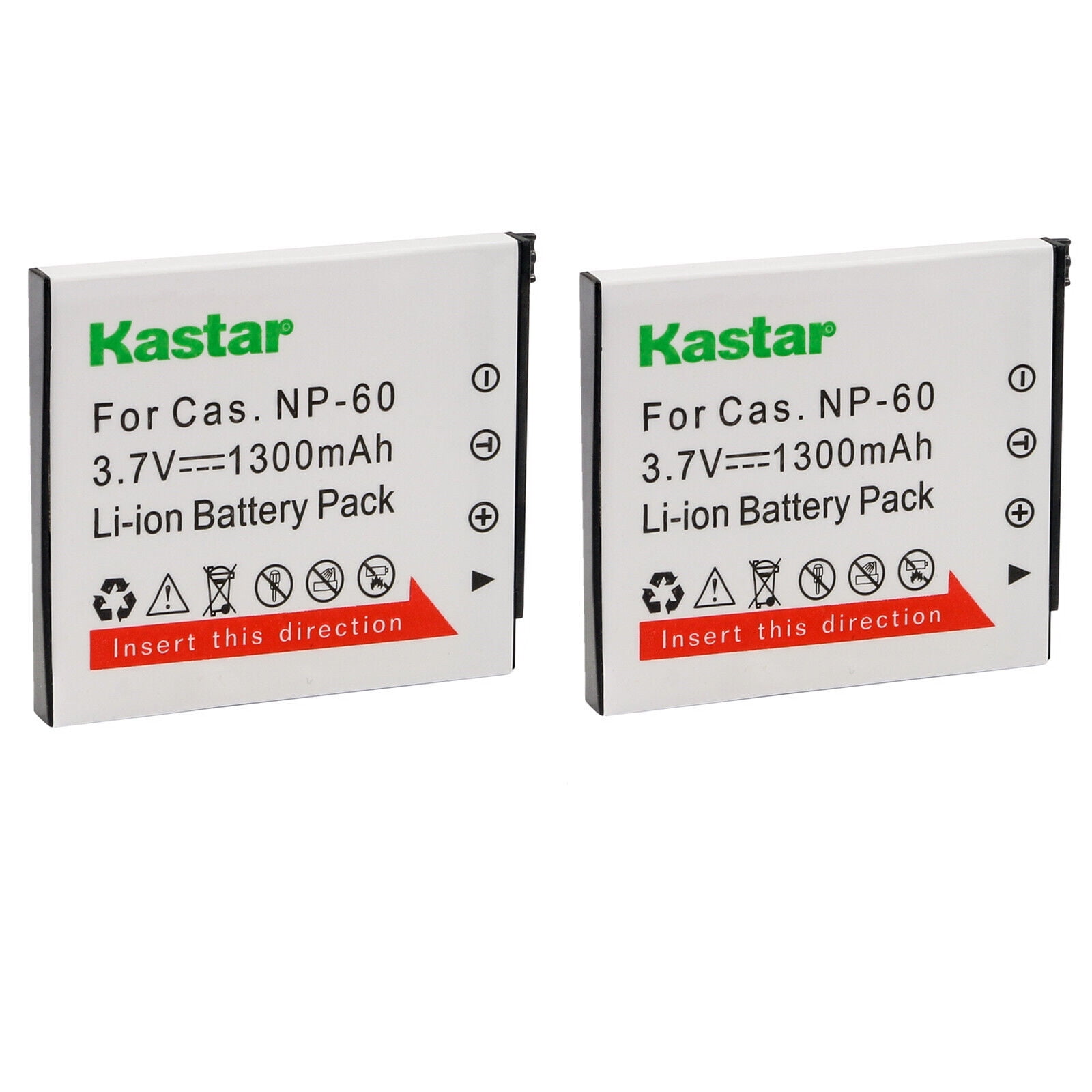 Kastar 2-Pack Battery CNP-60 Replacement for Casio NP-60 CNP-60 CNP60 ...