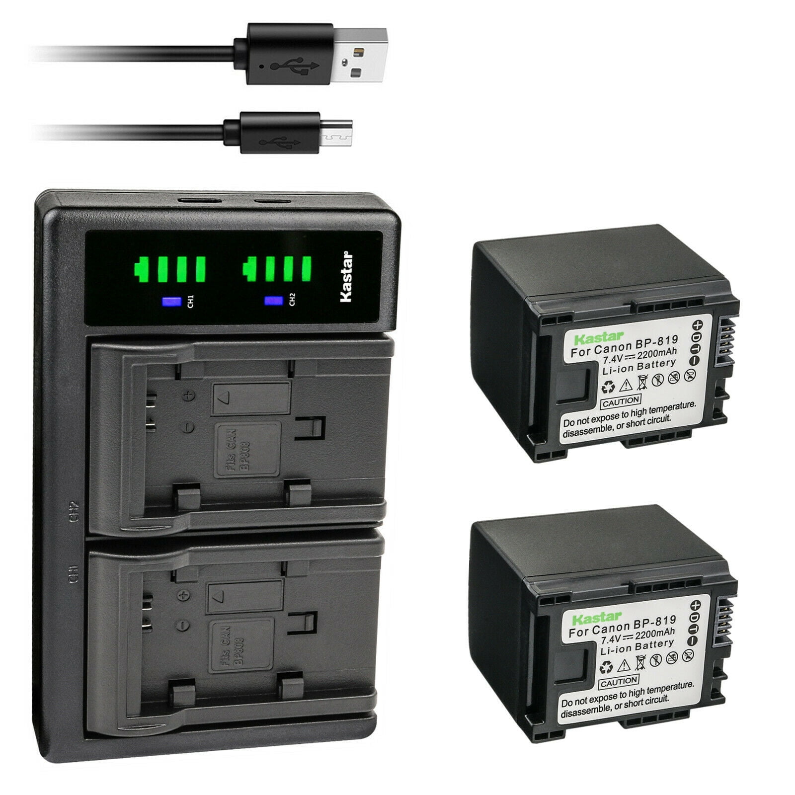 Kastar 2-Pack Battery and LTD2 USB Charger Replacement for Canon FS10 ...