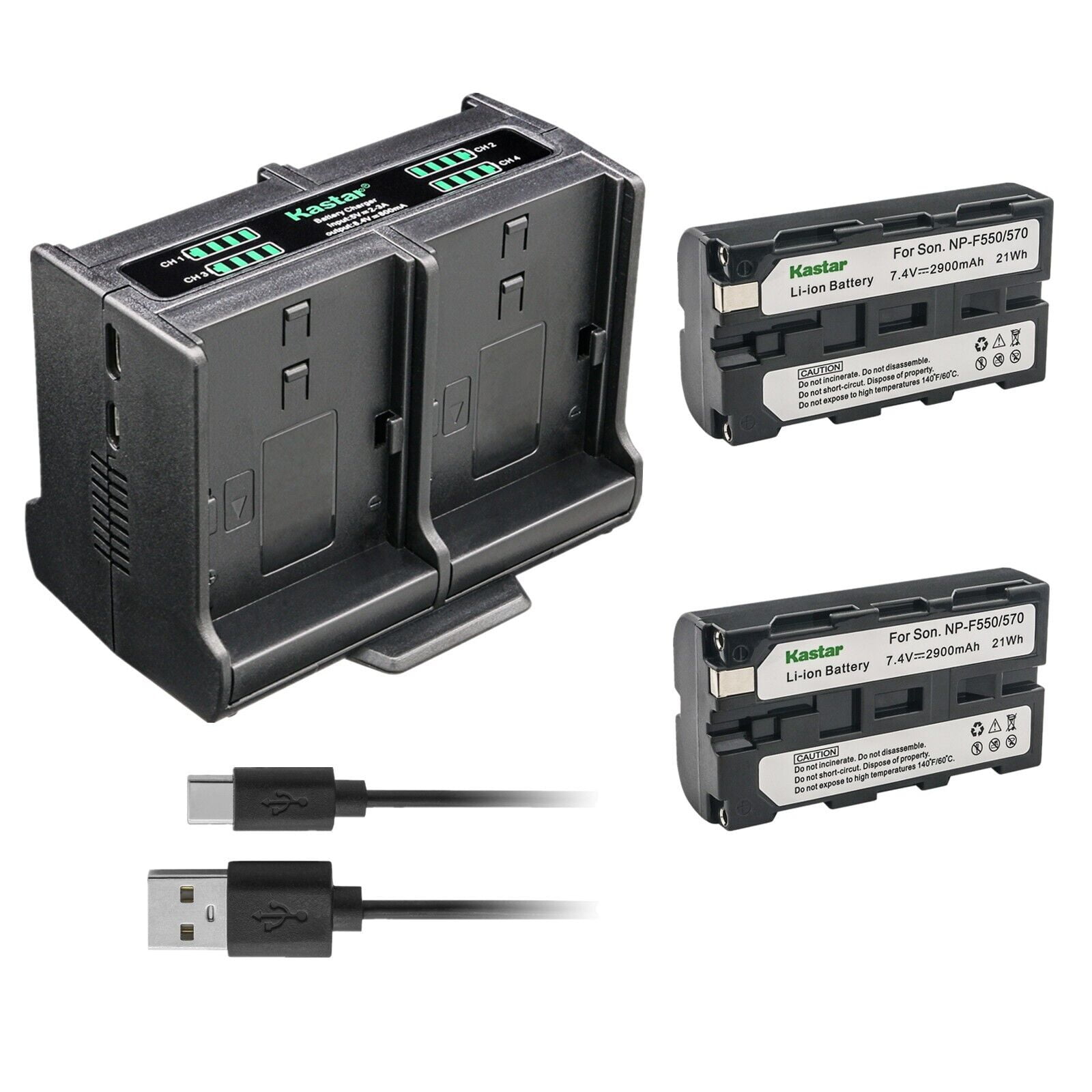 Kastar 2-Pack Battery and Quadruple Charger Compatible with Sony MVC ...