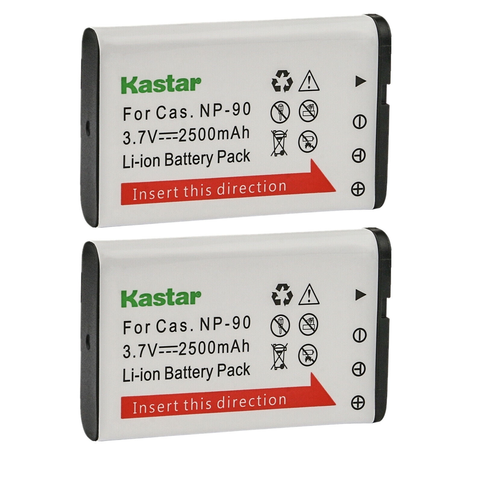 Kastar 2-Pack Battery Replacement for Casio NP-90 NP-90DBA Battery, BC ...