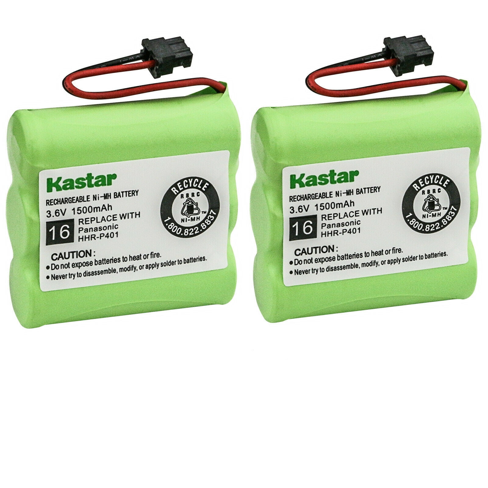 Kastar 2-Pack Battery Replacement for Panasonic HHR-P401 HHR-P401A PQKK10093 TYPE 16 Battery ...
