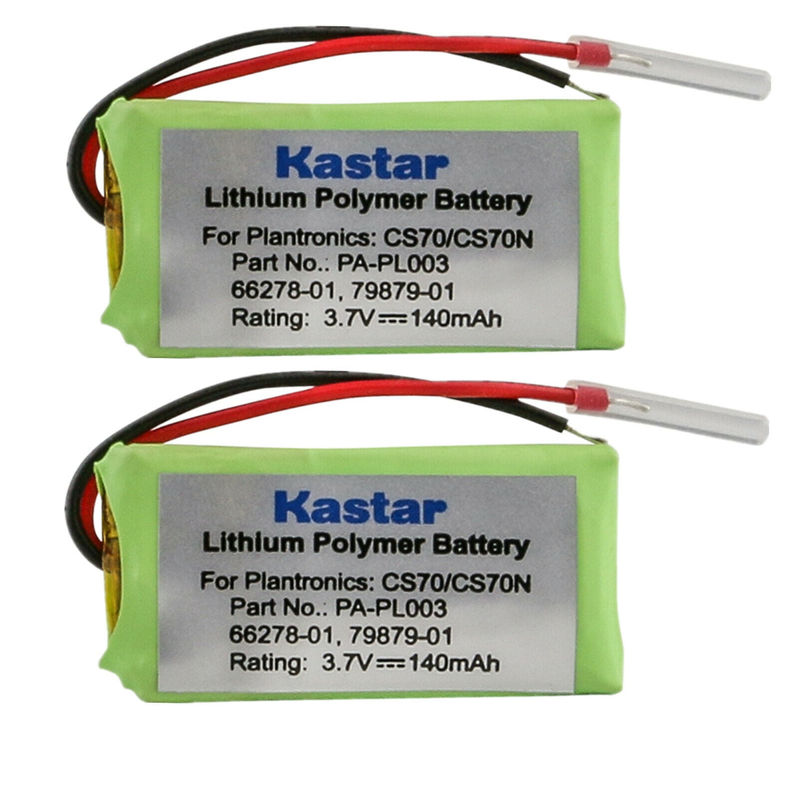 Kastar 2-Pack Battery Replacement for Plantronics 66278-01 79879-01 PA ...