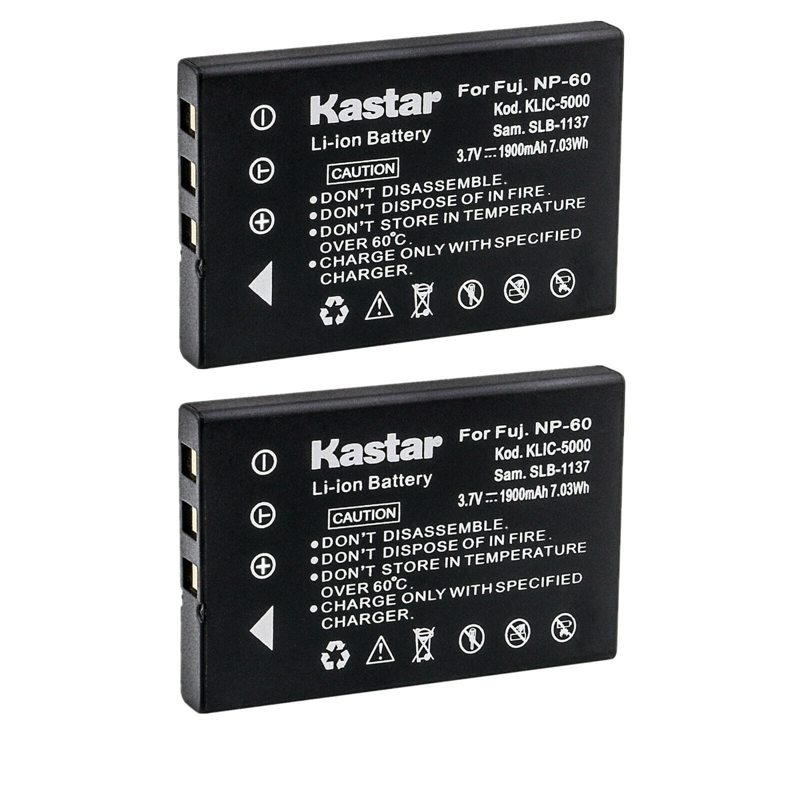 Kastar 2-Pack Battery Replacement for Samsung SLB-1037 SLB-1137 SBC-47, Samsung Digimax U-CA505 ...