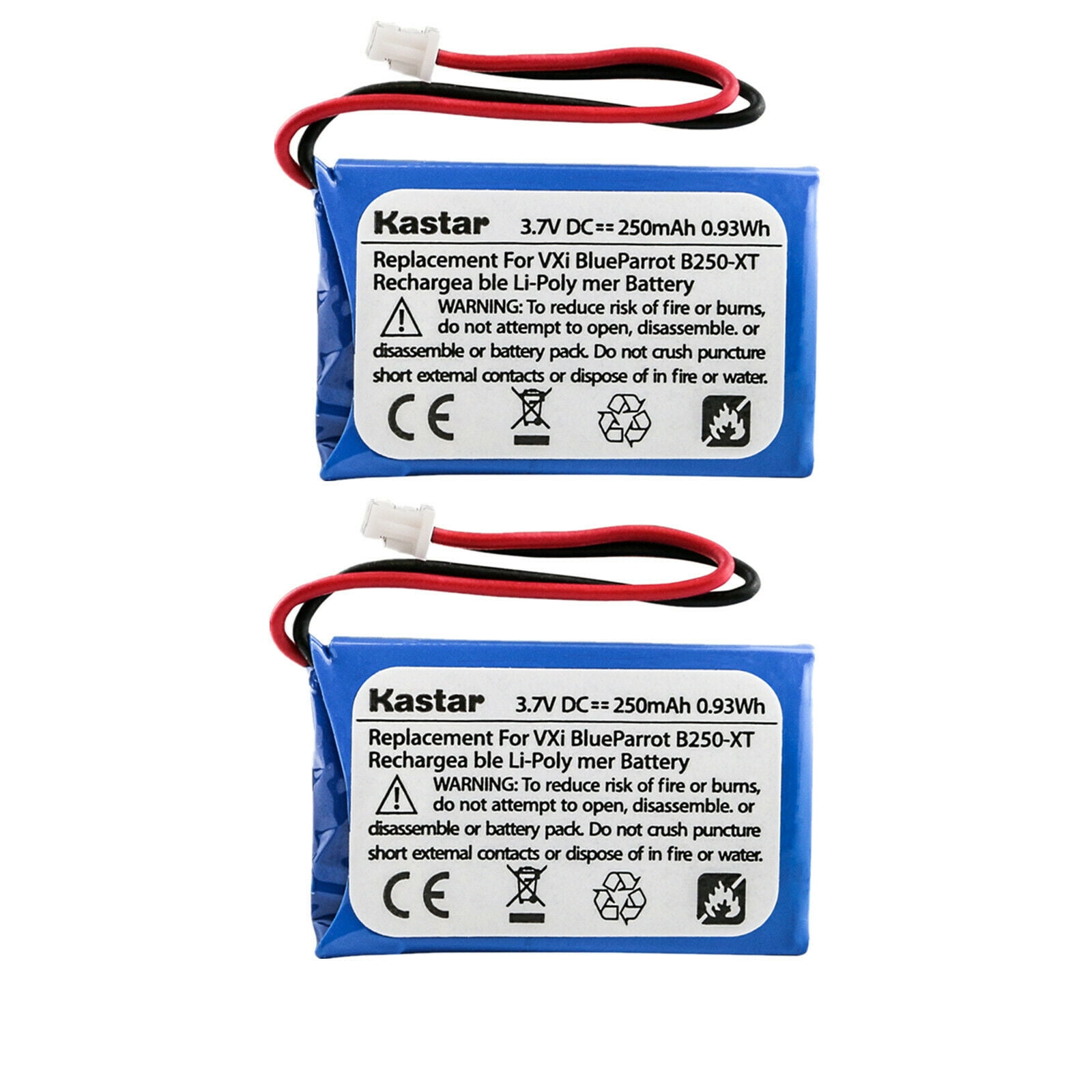 Kastar 2-Pack Battery Replacement for VXI Blue Parrott B250-XT+ ...