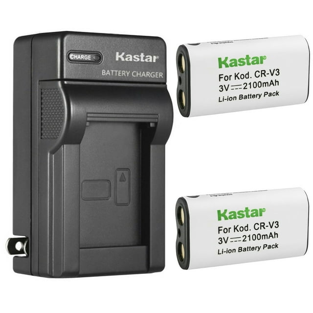 Kastar 2-Pack CR-V3 Battery and AC Wall Charger Replacement for Konica Digital G100, Digital ...