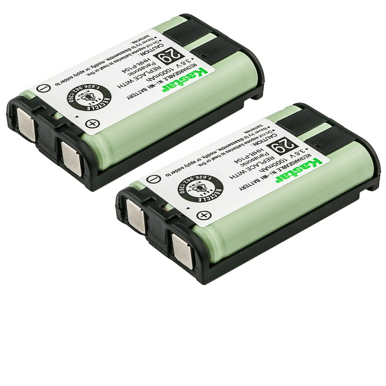 Kastar 2-Pack HHR-P104 Battery Replacement for Panasonic KX-TG2300 KX ...