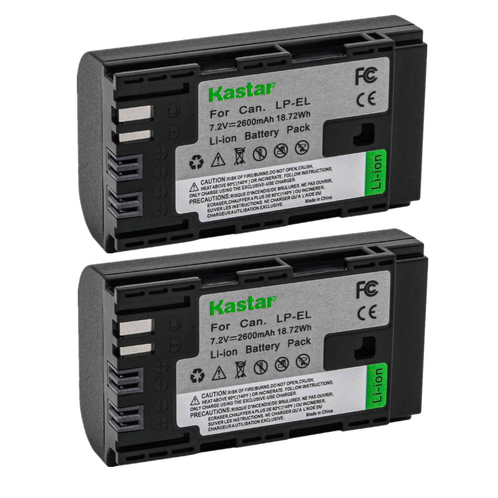 Kastar 2-Pack LP-EL Fully Decoded Battery Replacement for Canon LP-EL ...