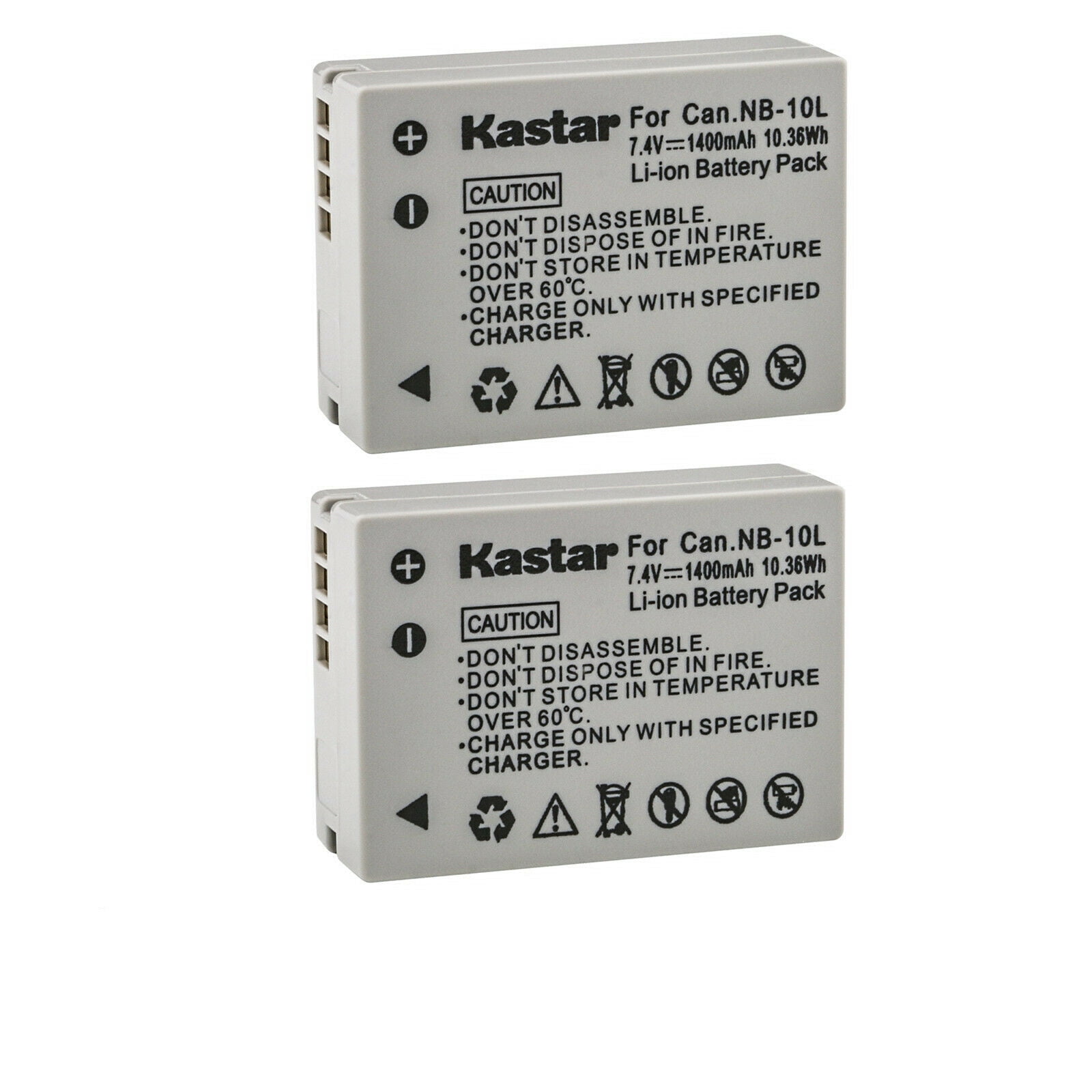 Kastar 2-Pack NB-10L Battery 7.4V 1400mAh Replacement for Canon ...