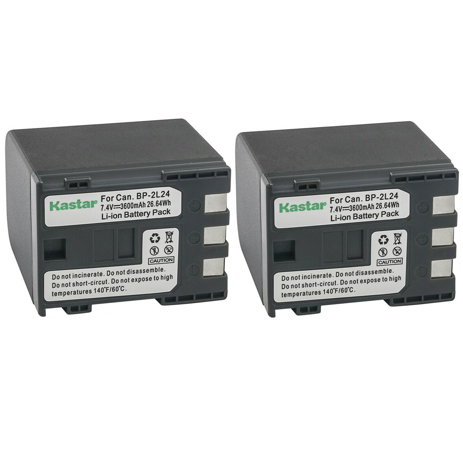 Kastar 2-Pack NB-2L24 Battery 7.4V 3600mAh Replacement for Canon iVIS DC301, iVIS DC310, iVIS ...