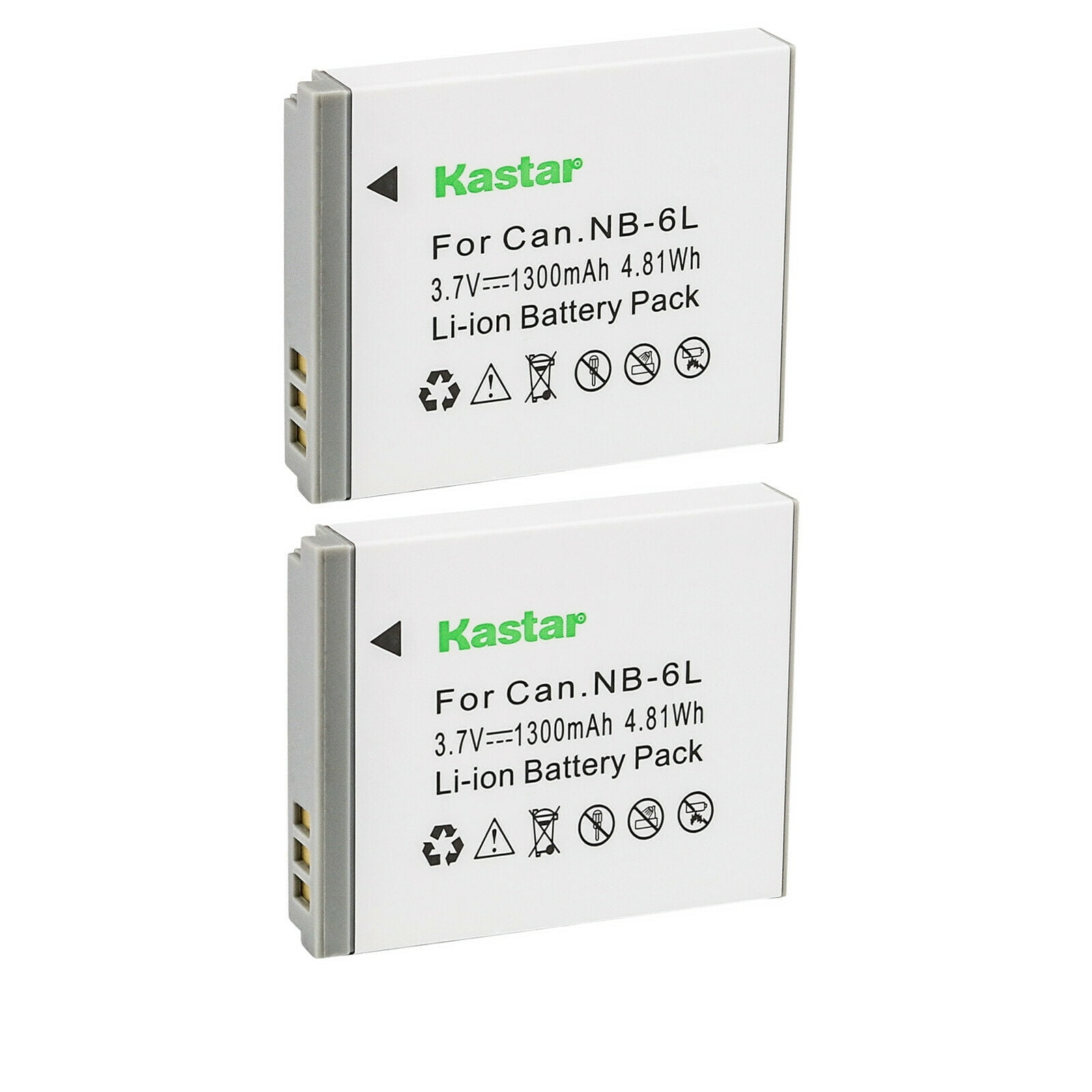 Kastar 2-Pack NB-6L Battery 3.7V 1300mAh Replacement for Canon Canon NB ...
