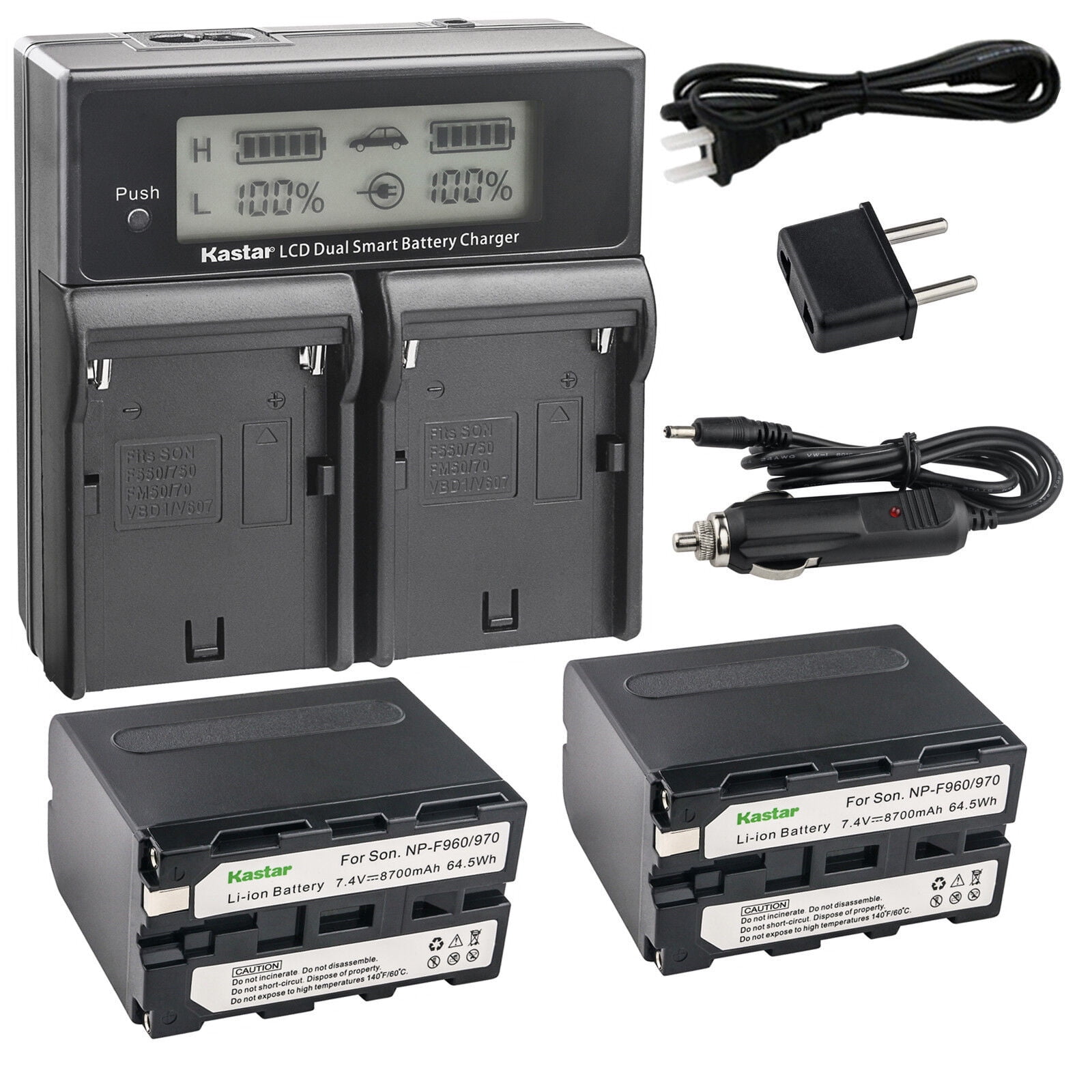 Kastar 2-Pack NP-F970 Battery and CH04 Dual Fast Charger Compatible ...
