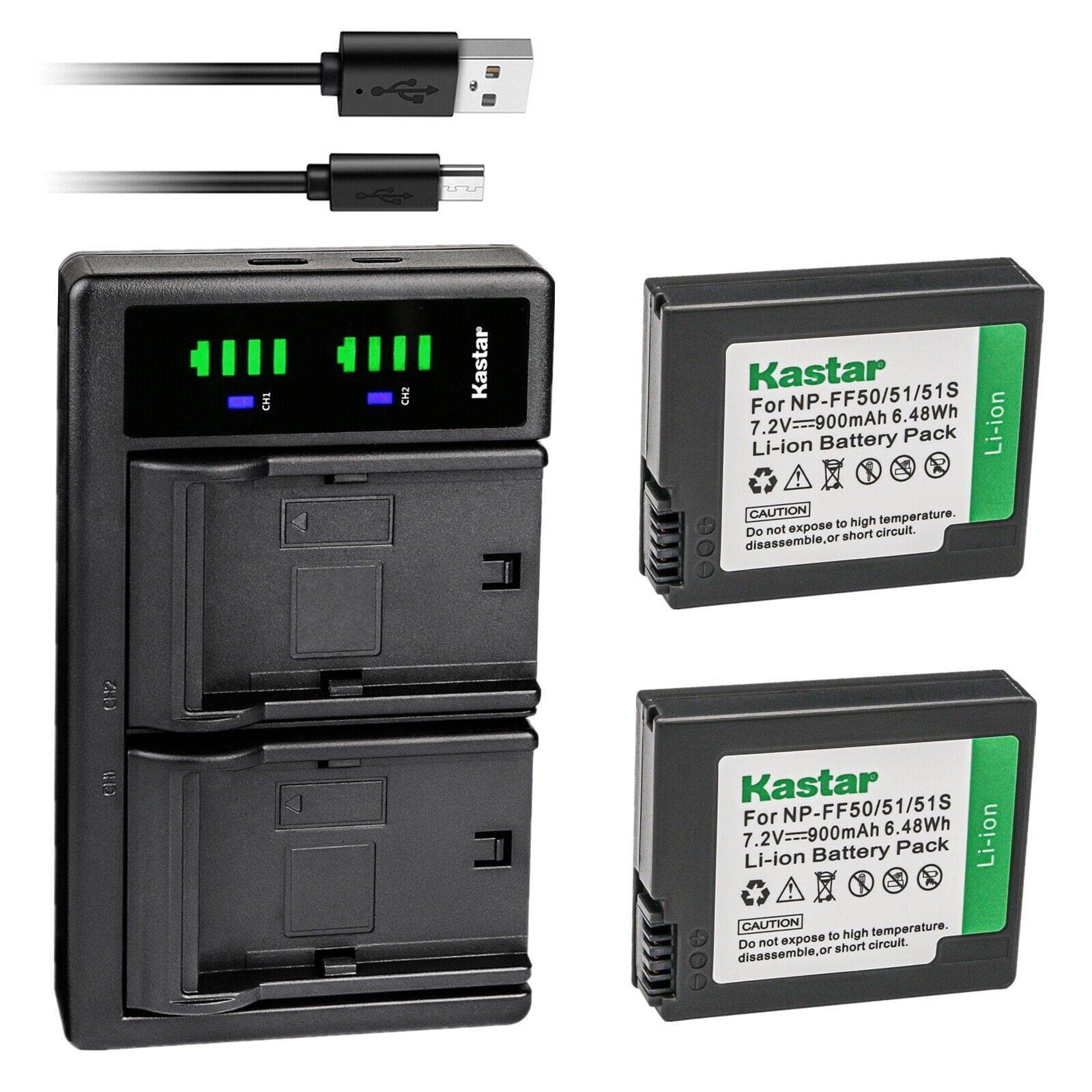 Kastar 2-Pack NP-FF50 Battery and LTD2 USB Charger Compatible with Sony ...