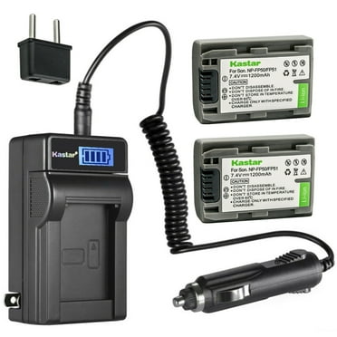 Kastar 4-Pack NP-FP70 / FP71 Battery and AC Wall Charger Replacement for Sony DCR-HC94, DCR-HC96 ...