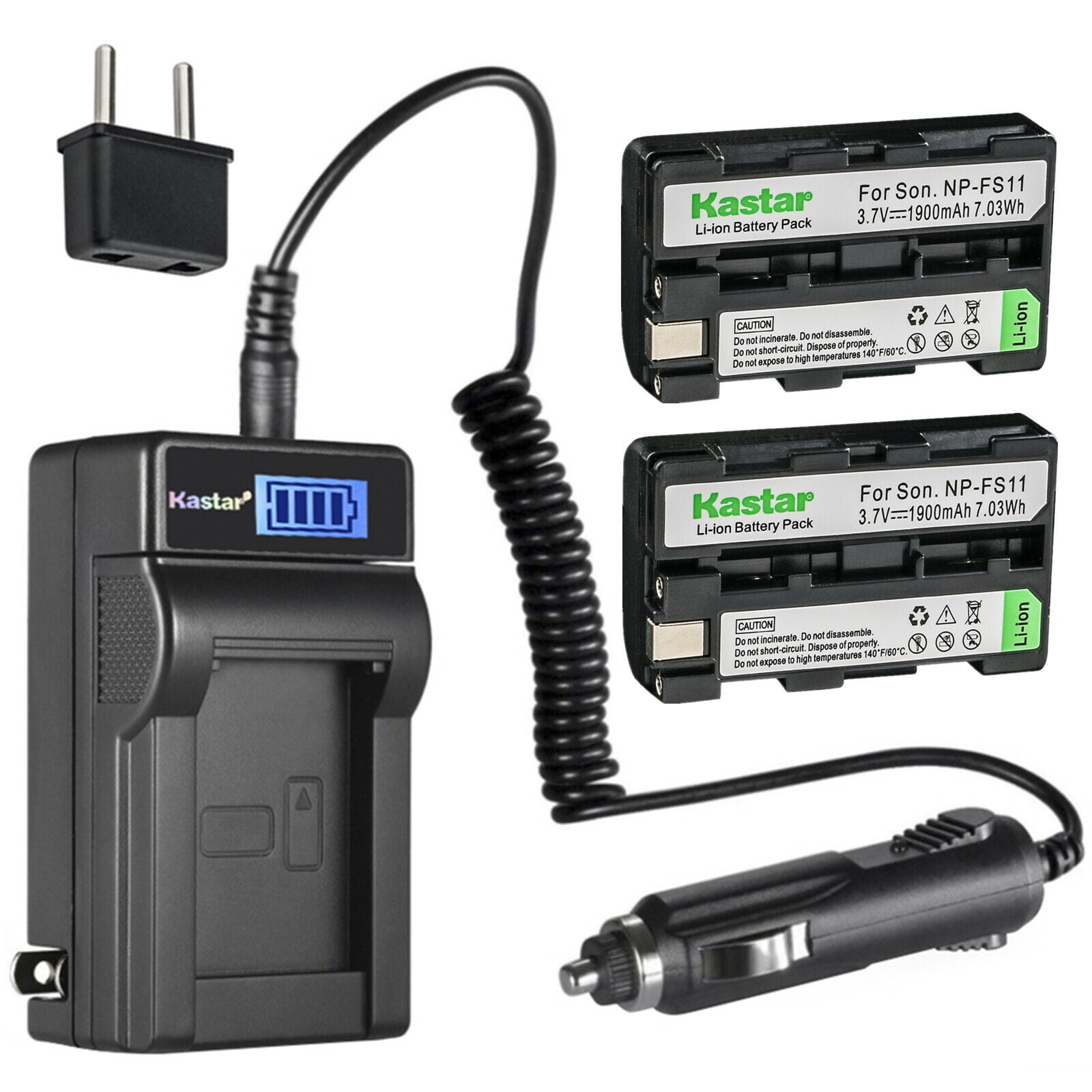 Kastar 2-Pack NP-FS11 Battery and LCD AC Charger Compatible with Sony ...