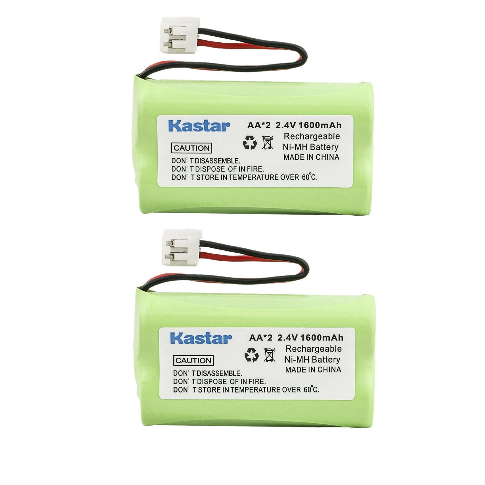 Kastar 2-Pack Ni-MH AA 2.4V 1600mAh EH Battery Compatible with AA 2.4V ...
