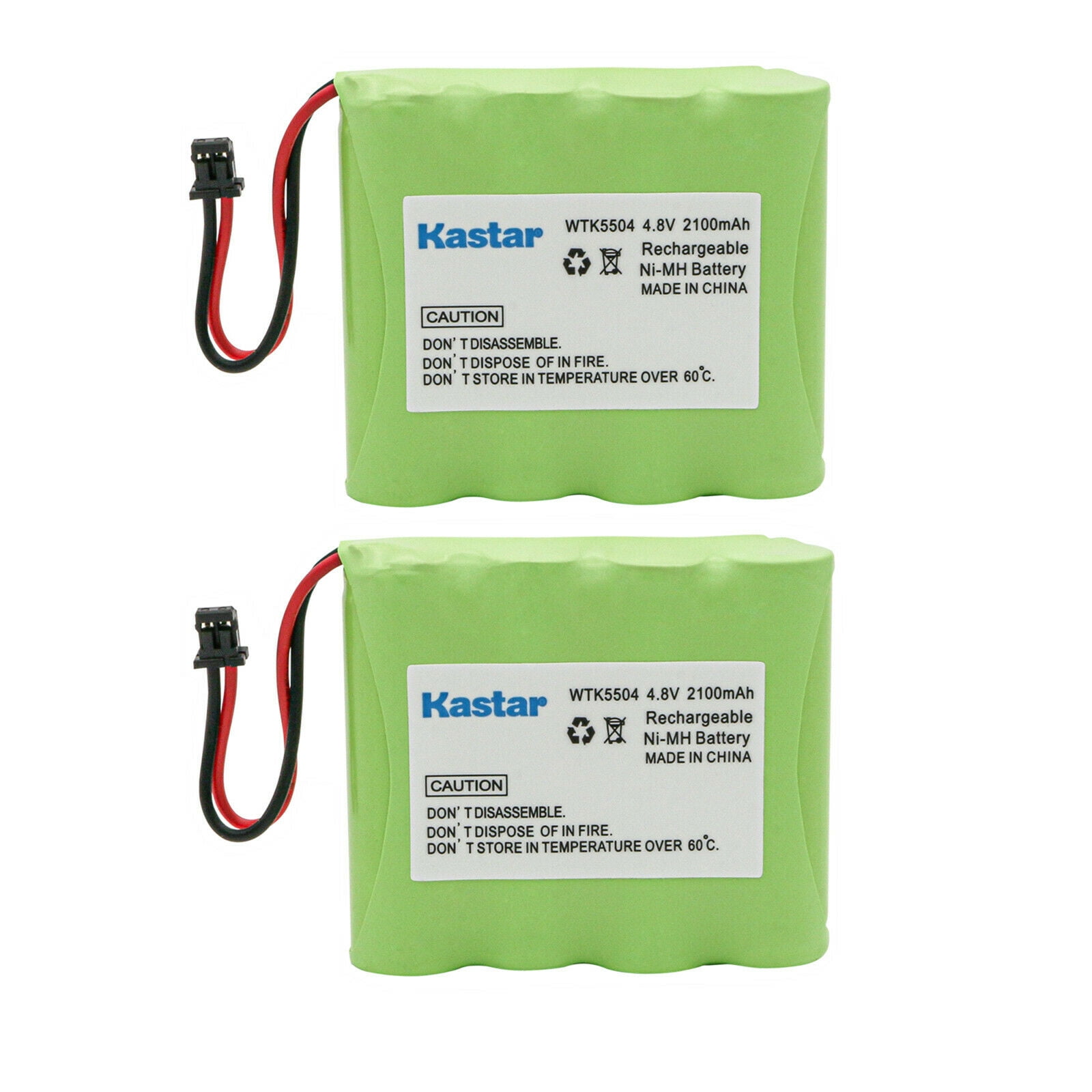 Kastar 2-Pack Ni-MH Battery 4.8V 2100mAh Compatible with DSC BATT2148V ...