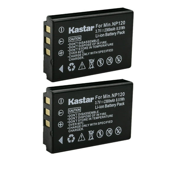 Kastar 2-Pack Rechargeable Battery Replacement for Minolta NP-120 NP120 ...