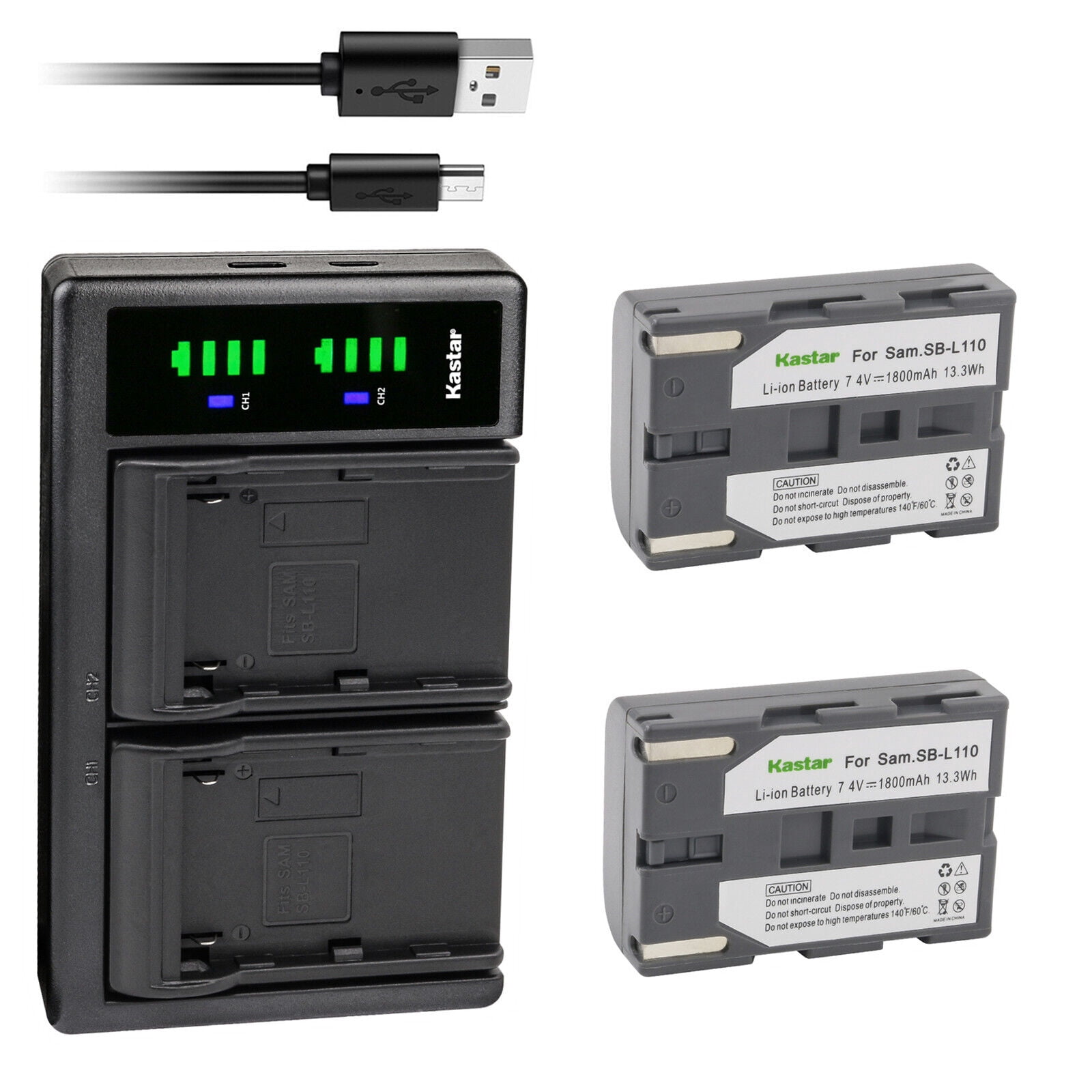 Kastar 2-Pack SB-L110 Battery and LTD2 USB Charger Replacement for ...