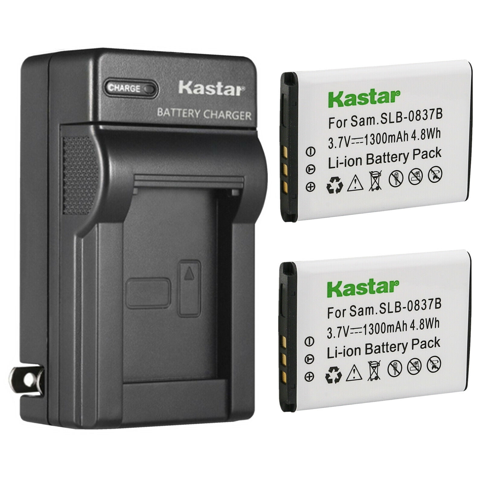 Kastar 2-Pack SLB-0837(B) Battery and AC Wall Charger Replacement for ...