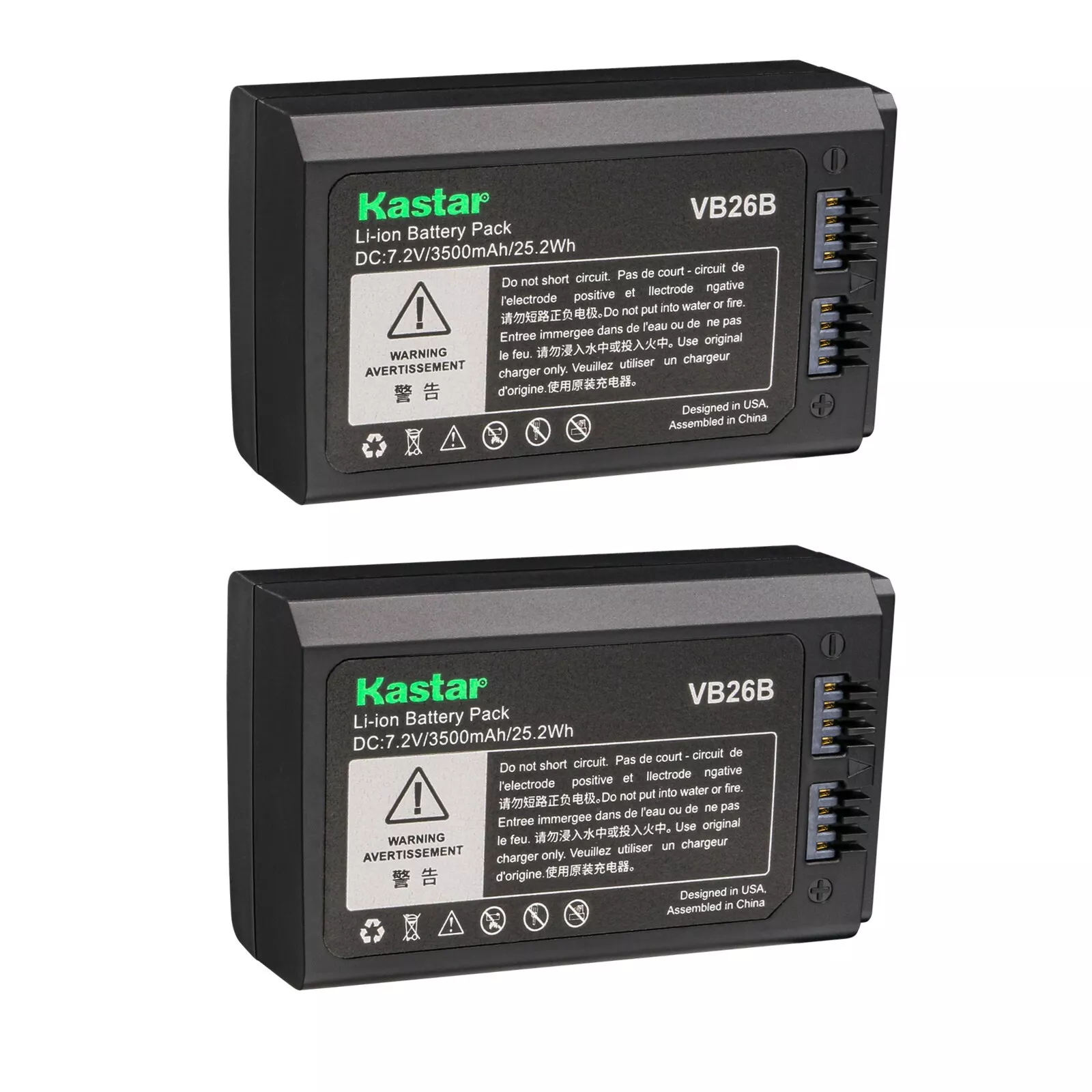 Kastar 2-Pack VB26B Battery Pack Replacement for Flashpoint Zoom Li-on ...