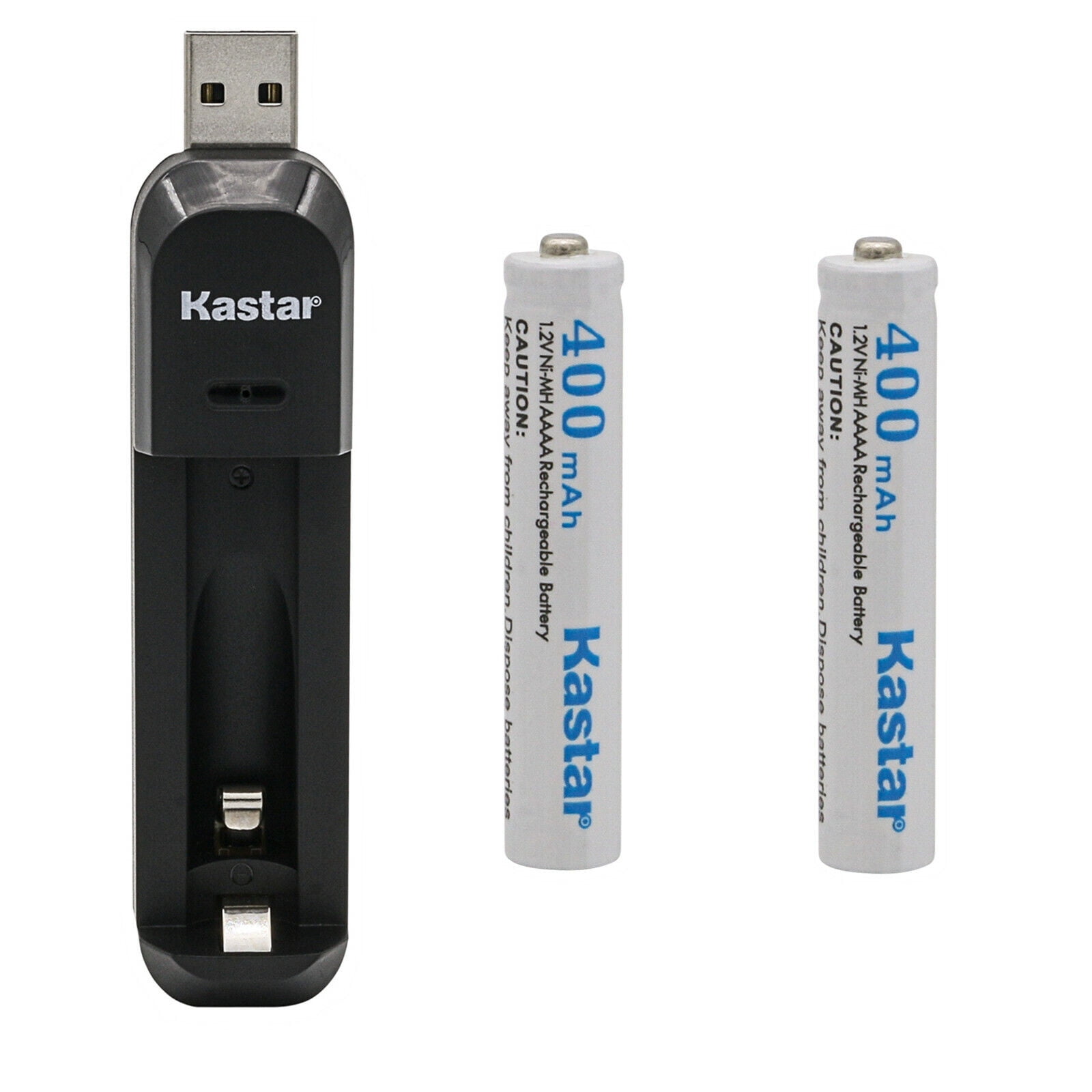 Kastar AAAA 1.2V 400mAh Rechargeable Batteries, USB Charger, Surface ...