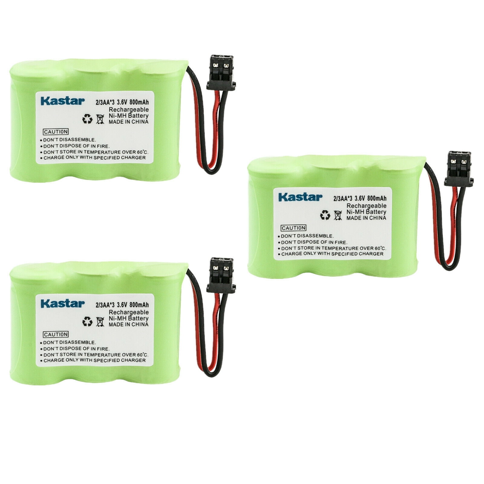 Kastar 3-Pack 2/3AA 3.6V 800mAh Ni-MH Battery Replacement for Panasonic ...