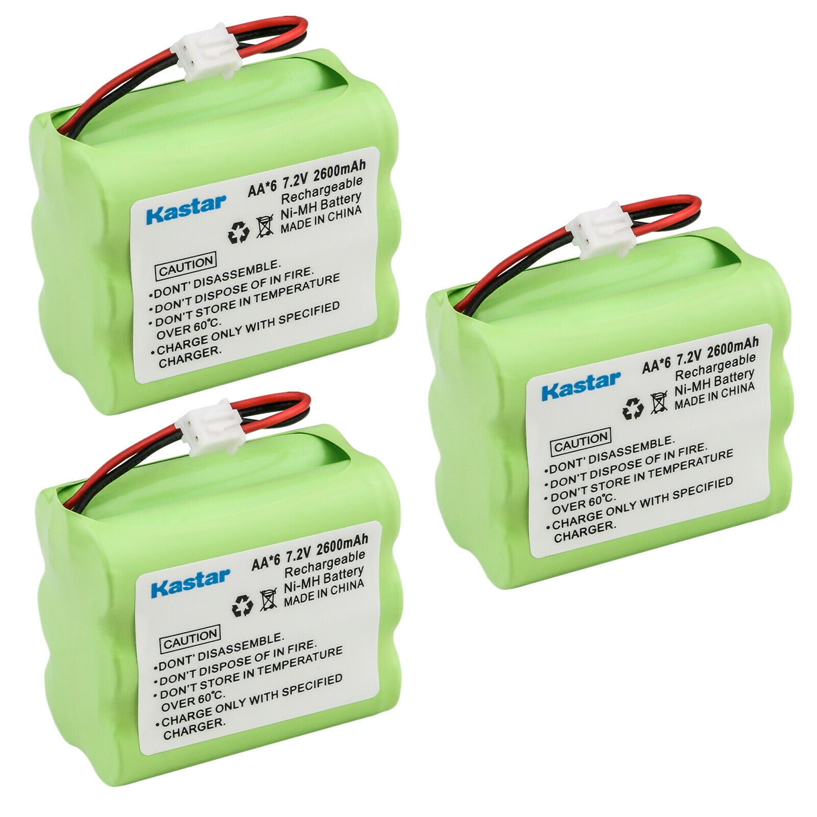 Kastar 3-Pack 7.2V 2600mAh Ni-MH Battery Replacement for ADT/Protection ...