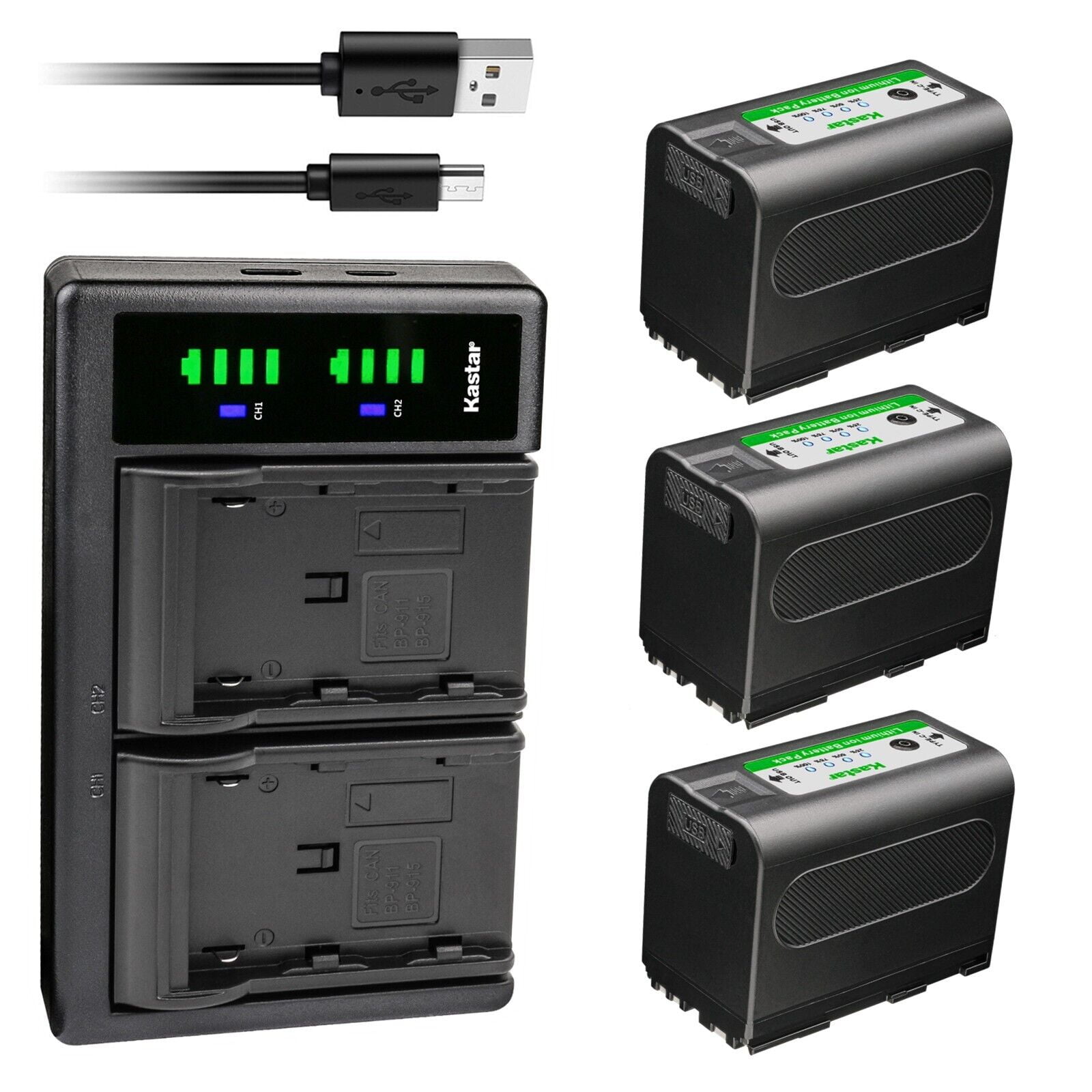 Kastar 3-Pack 7.4V 7000mAh BP-950GEXP Battery and LTD2 USB Charger Compatible with Canon V40 ...