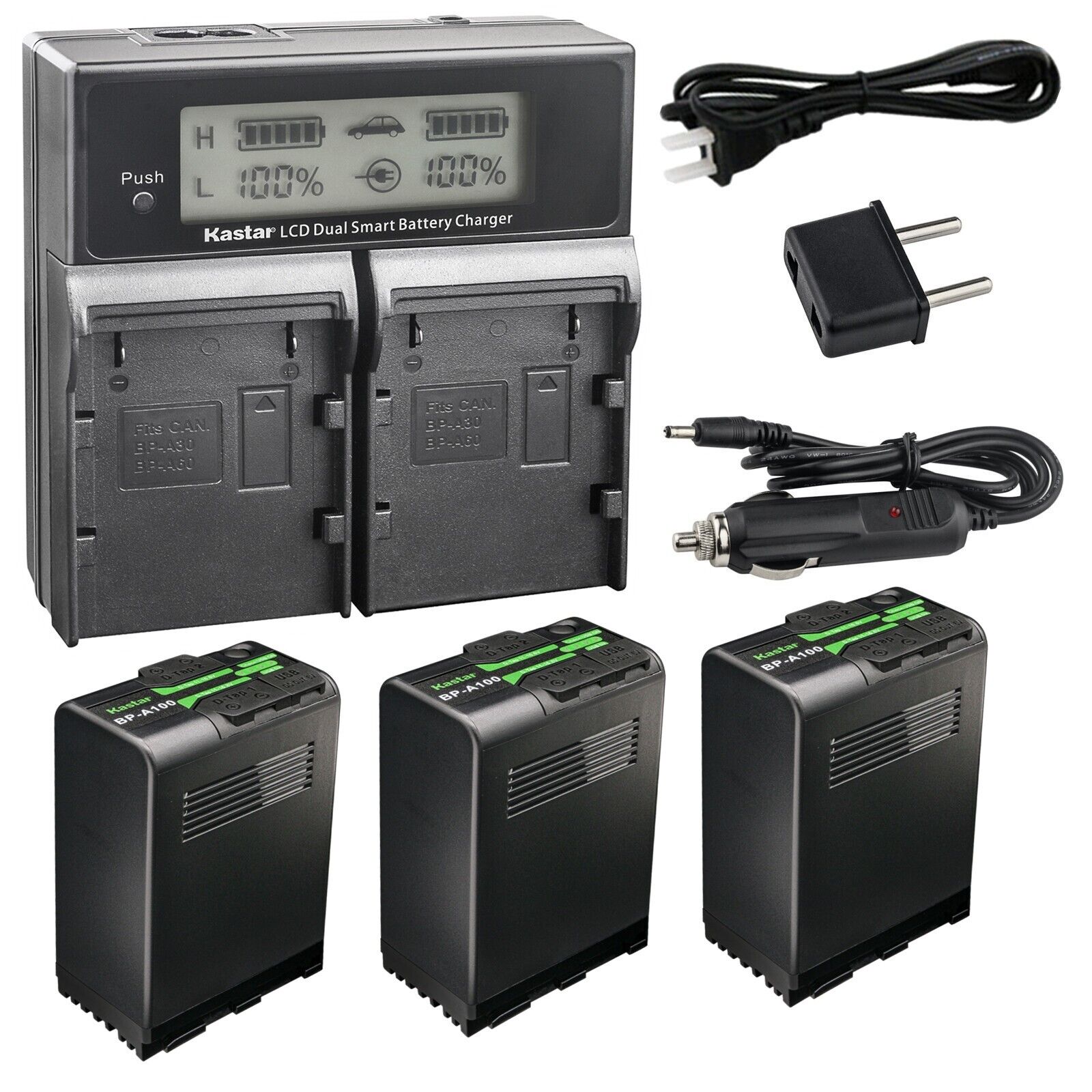 Kastar 3-Pack BP-A100 Battery and CH04 Charger Compatible with Canon C500 EF mount 4K Cinema ...