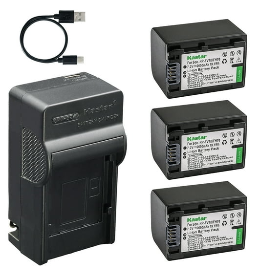 Kastar 3-Pack Battery and AC & USB-C Charger, Compatible with Sony NP ...