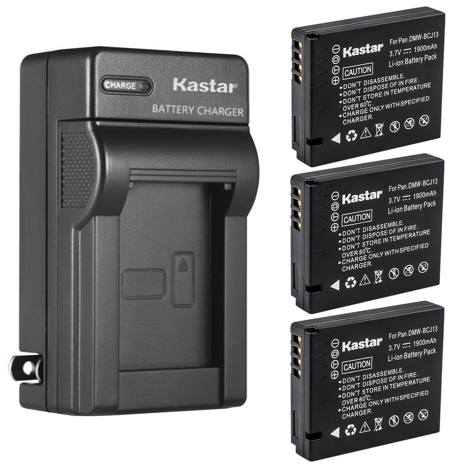 Kastar 3-Pack Battery and AC Wall Charger Replacement for Panasonic ...