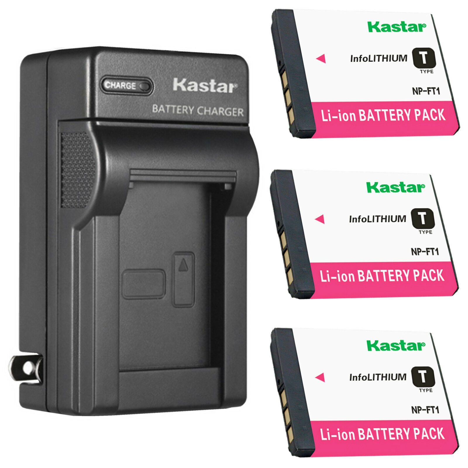 Kastar 3-Pack Battery and AC Wall Charger Replacement for Sony Cyber ...