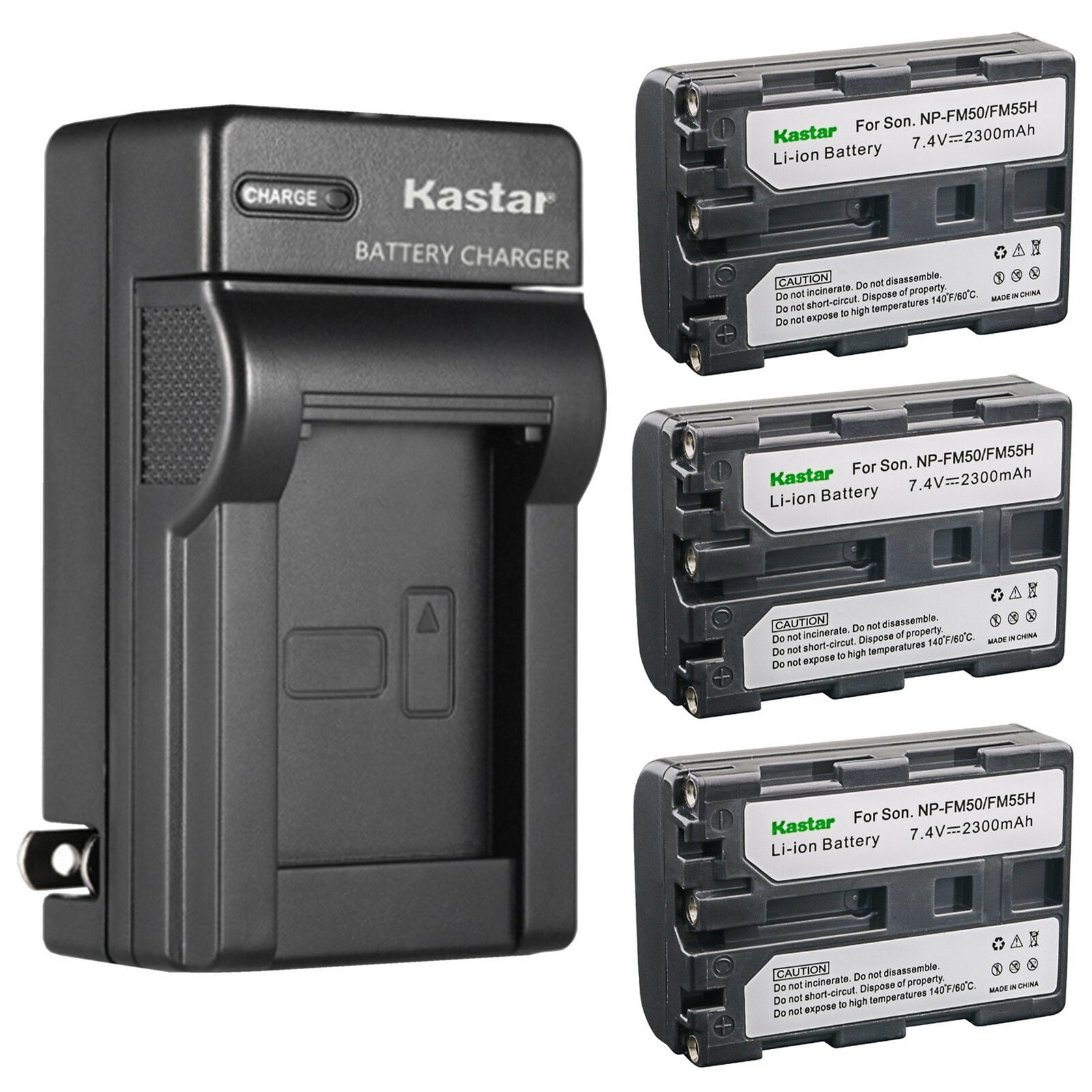 Kastar 3-Pack Battery and AC Wall Charger Replacement for Sony HVR-A1 ...
