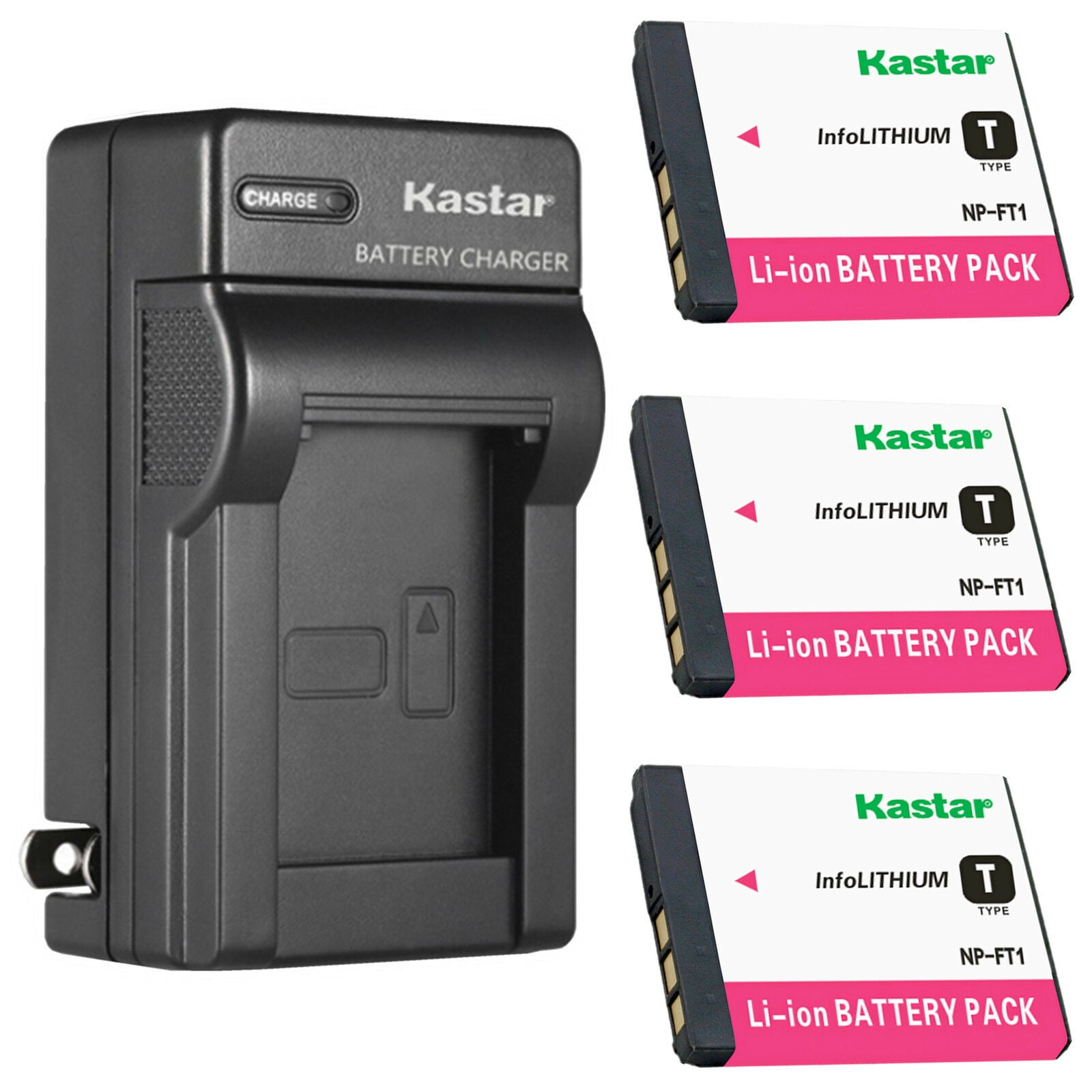 Kastar 3-Pack Battery and AC Wall Charger Replacement for Sony NP-FT1 ...