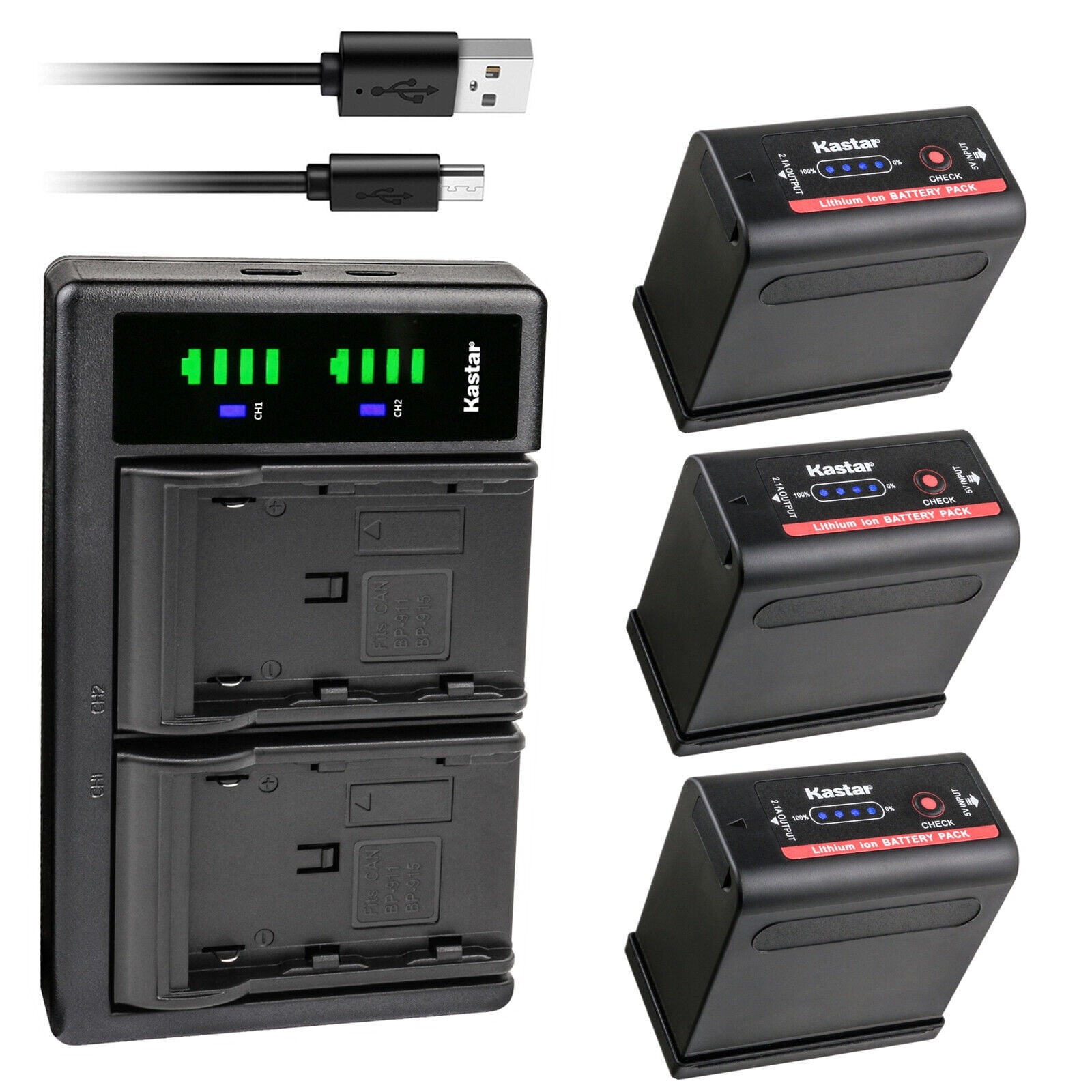 Kastar 3-Pack Battery and LTD2 USB Charger Replacement for Canon ES5000 ...