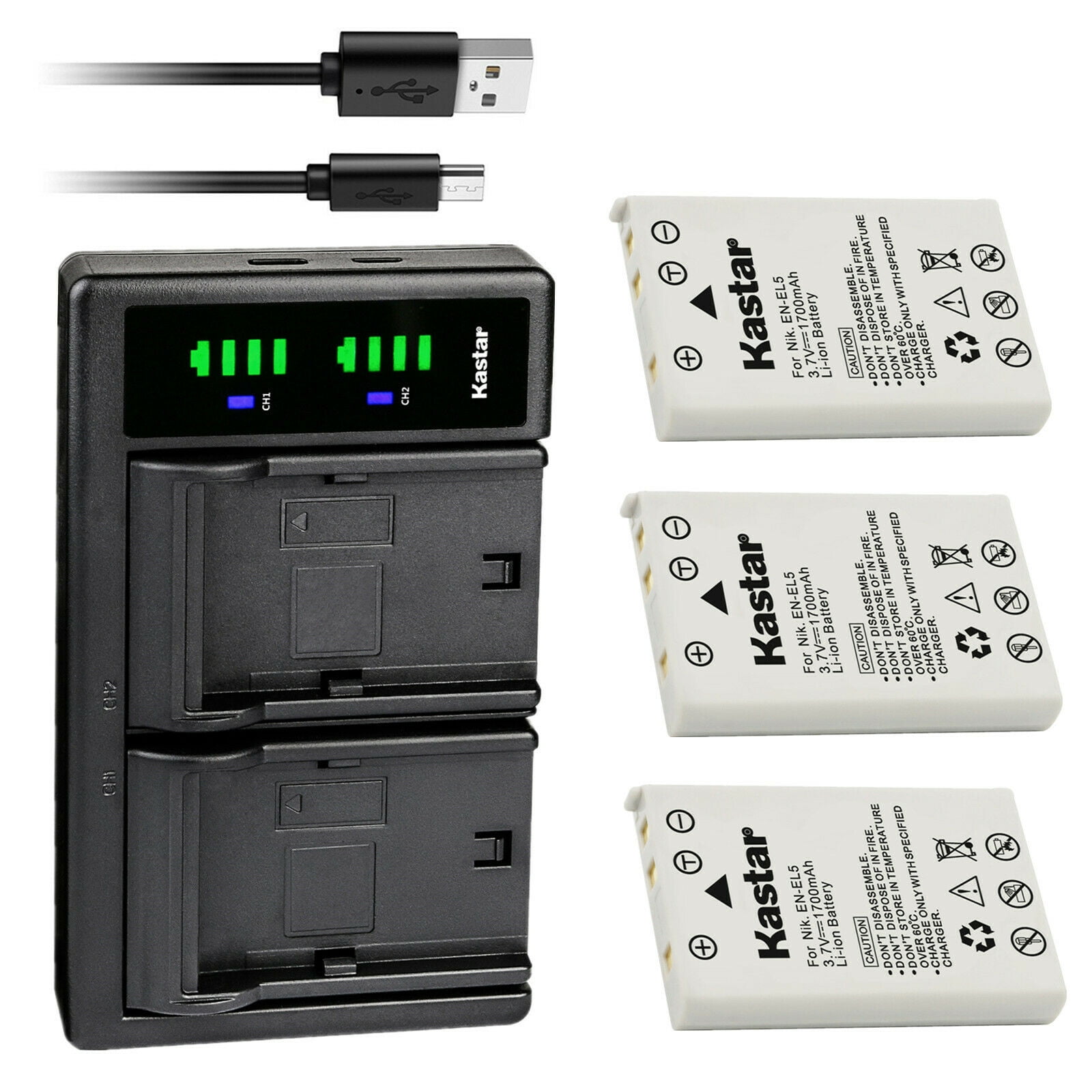 Kastar 3-Pack Battery and LTD2 USB Charger Replacement for Nikon ...