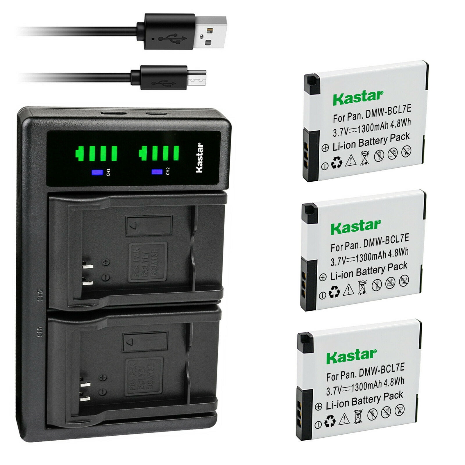 Kastar 3-Pack Battery and LTD2 USB Charger Replacement for Panasonic ...