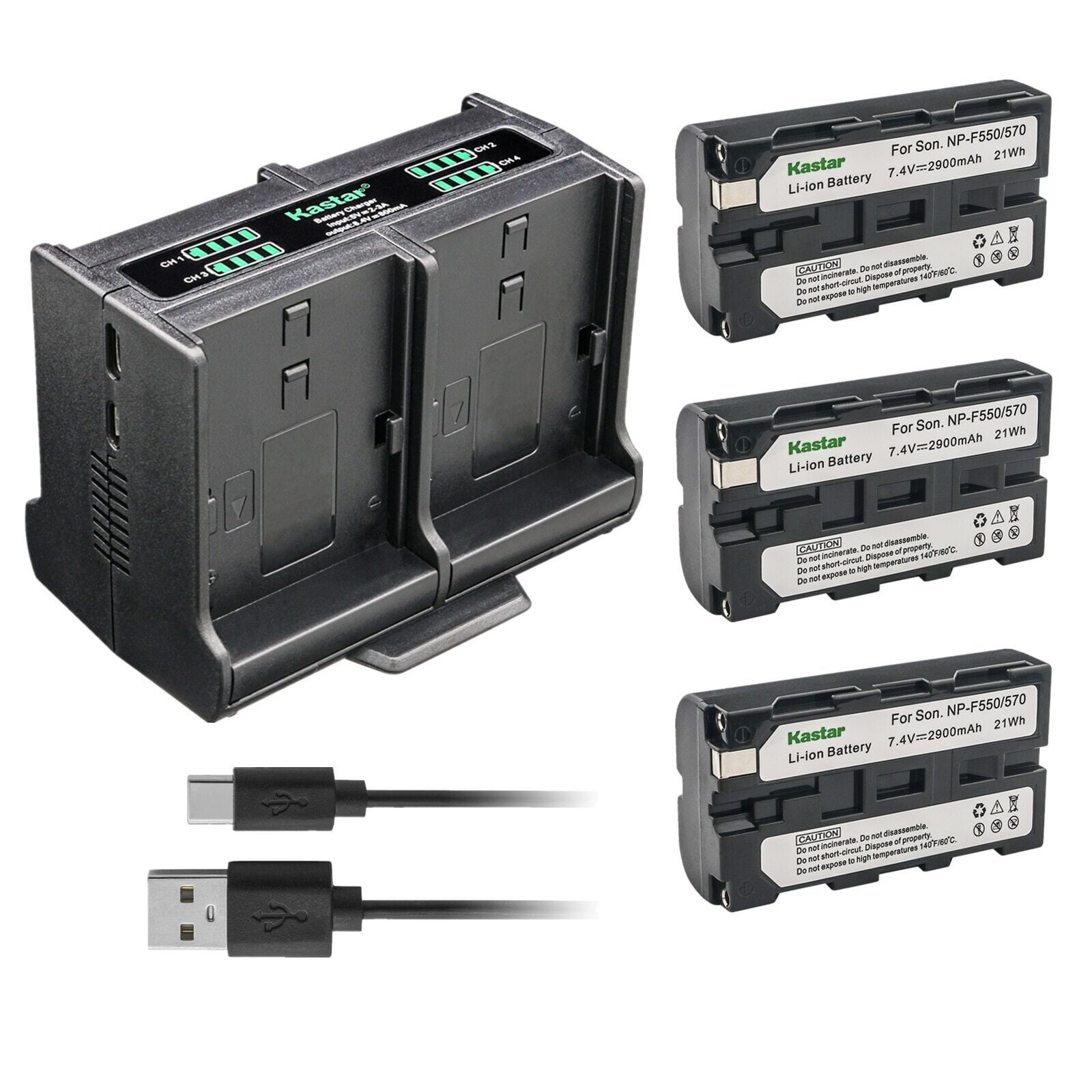 Kastar 3-Pack Battery and Quadruple Charger Compatible with Sony DCR ...