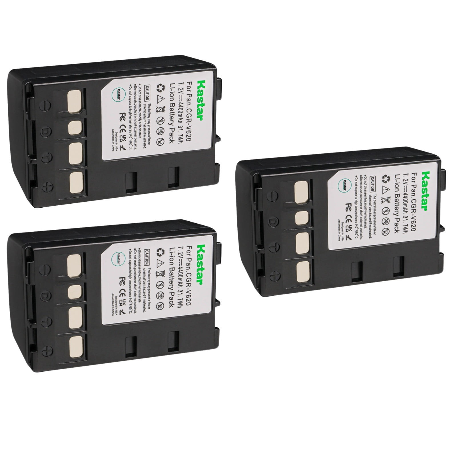Kastar 3-Pack Battery Replacement for Panasonic CGR-V610 CGR-V620 ...