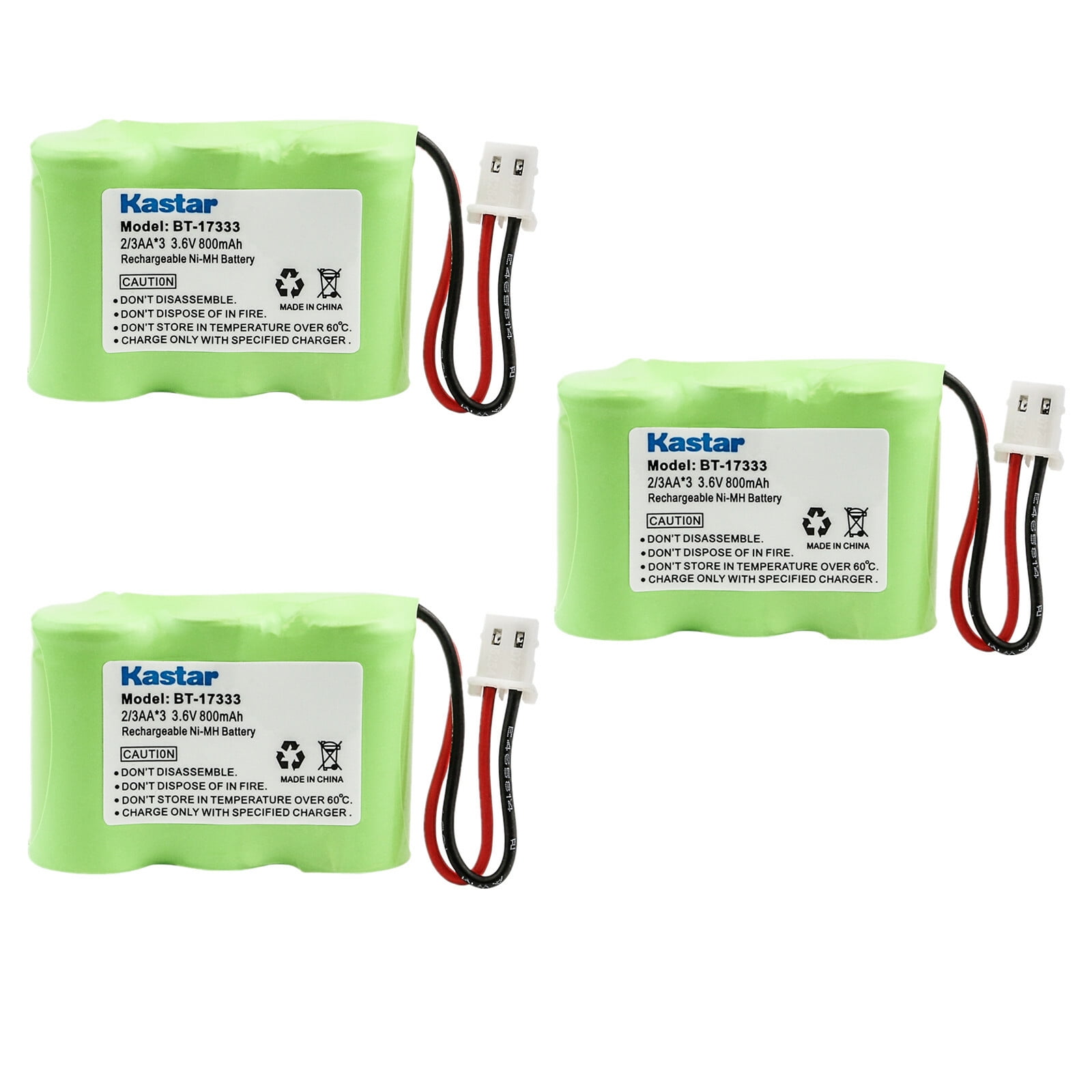 Kastar 3-Pack Battery Replacement for PANASONIC 23956, RCA 52320, SANYO ...