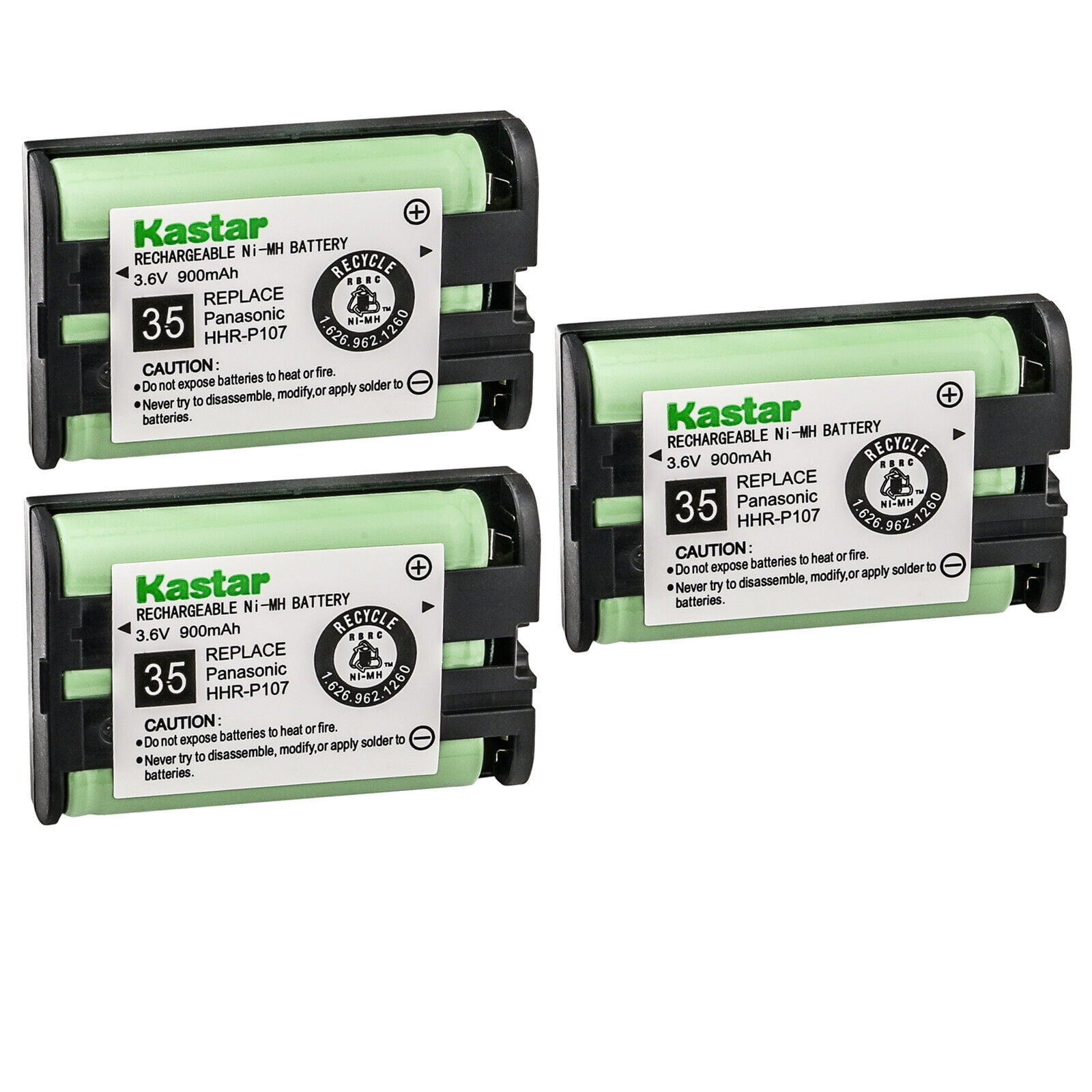 Kastar 3-Pack HHR-P107 Battery Replacement for Panasonic HHR-P107 ...