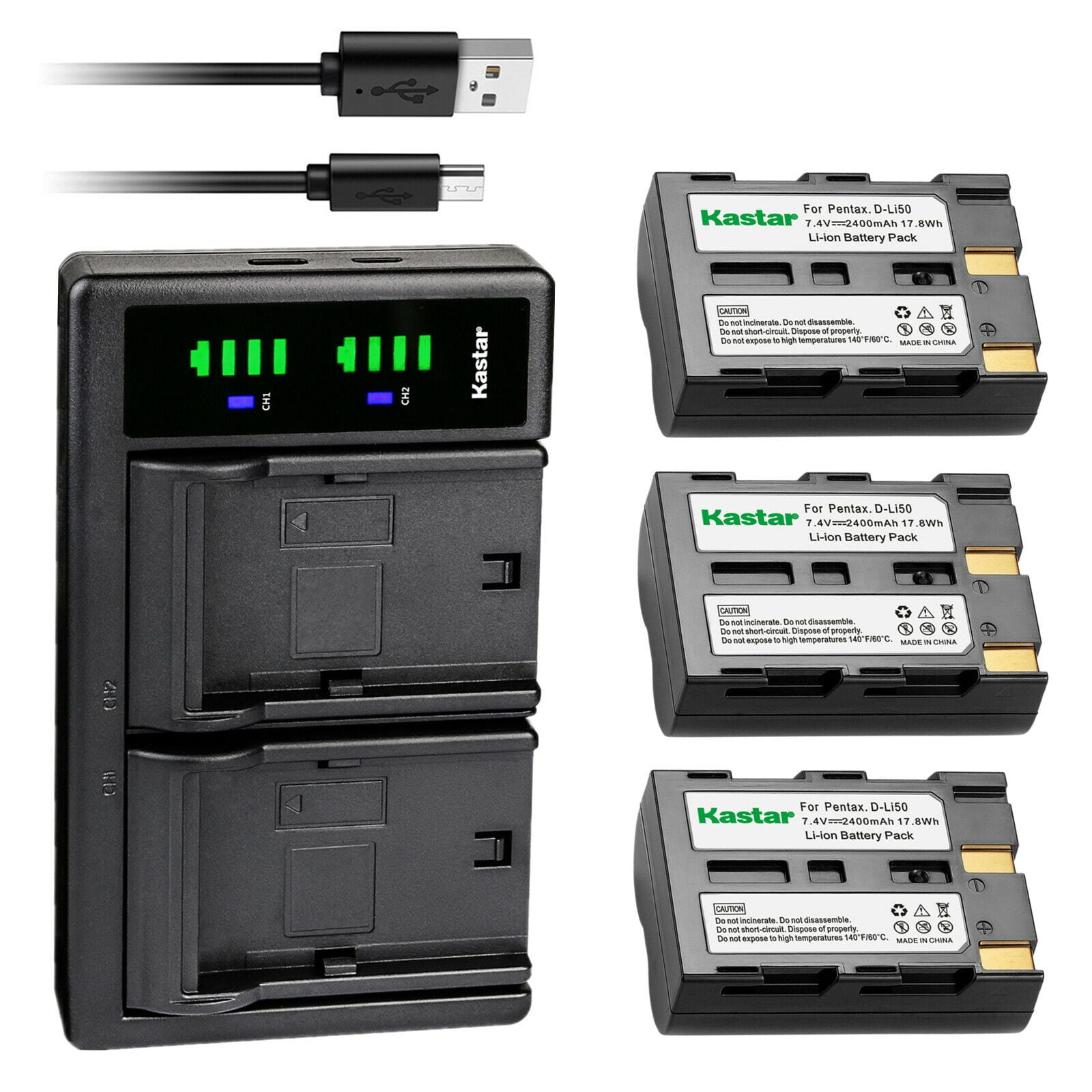 Kastar 3-Pack NP-400 Battery and LTD2 USB Charger Replacement for ...