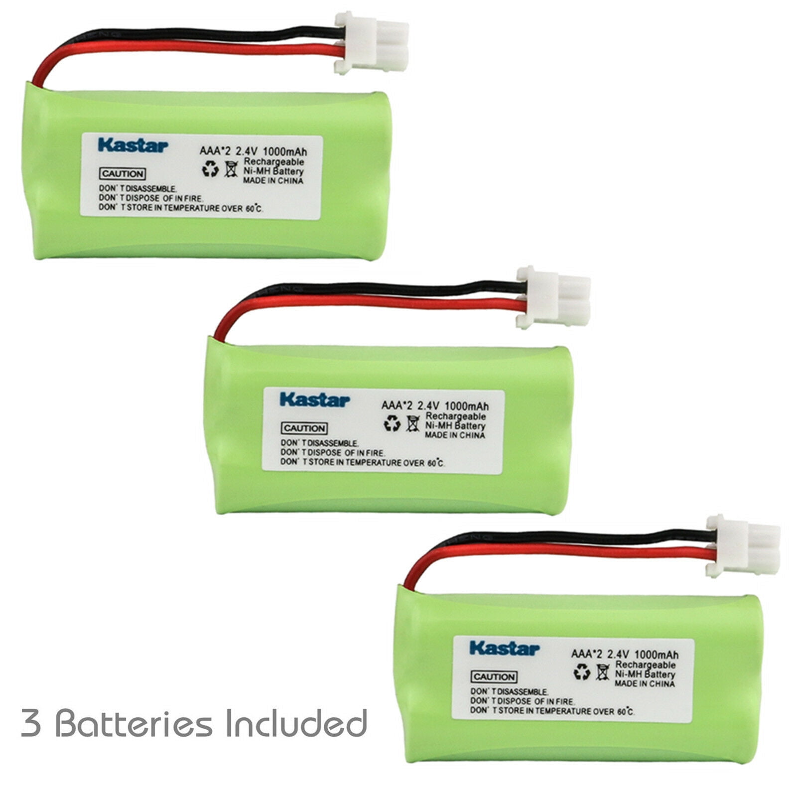 Kastar 3-Pack Ni-MH 2.4V Rechargeable Batteries, Replacement for ...