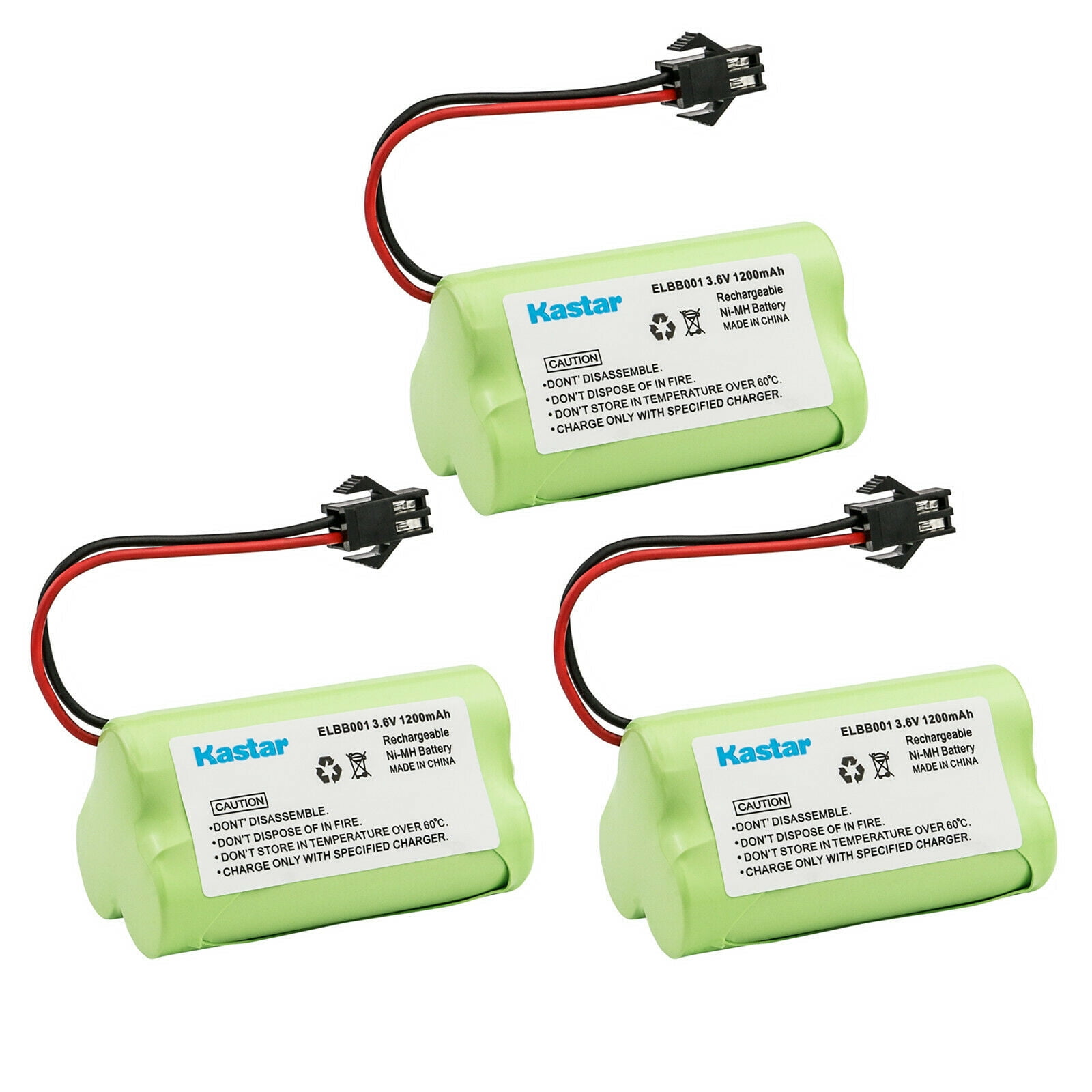 Kastar 3-Pack Ni-MH Battery 3.6V 1200mAh Replacement for Lowes 253799 ...