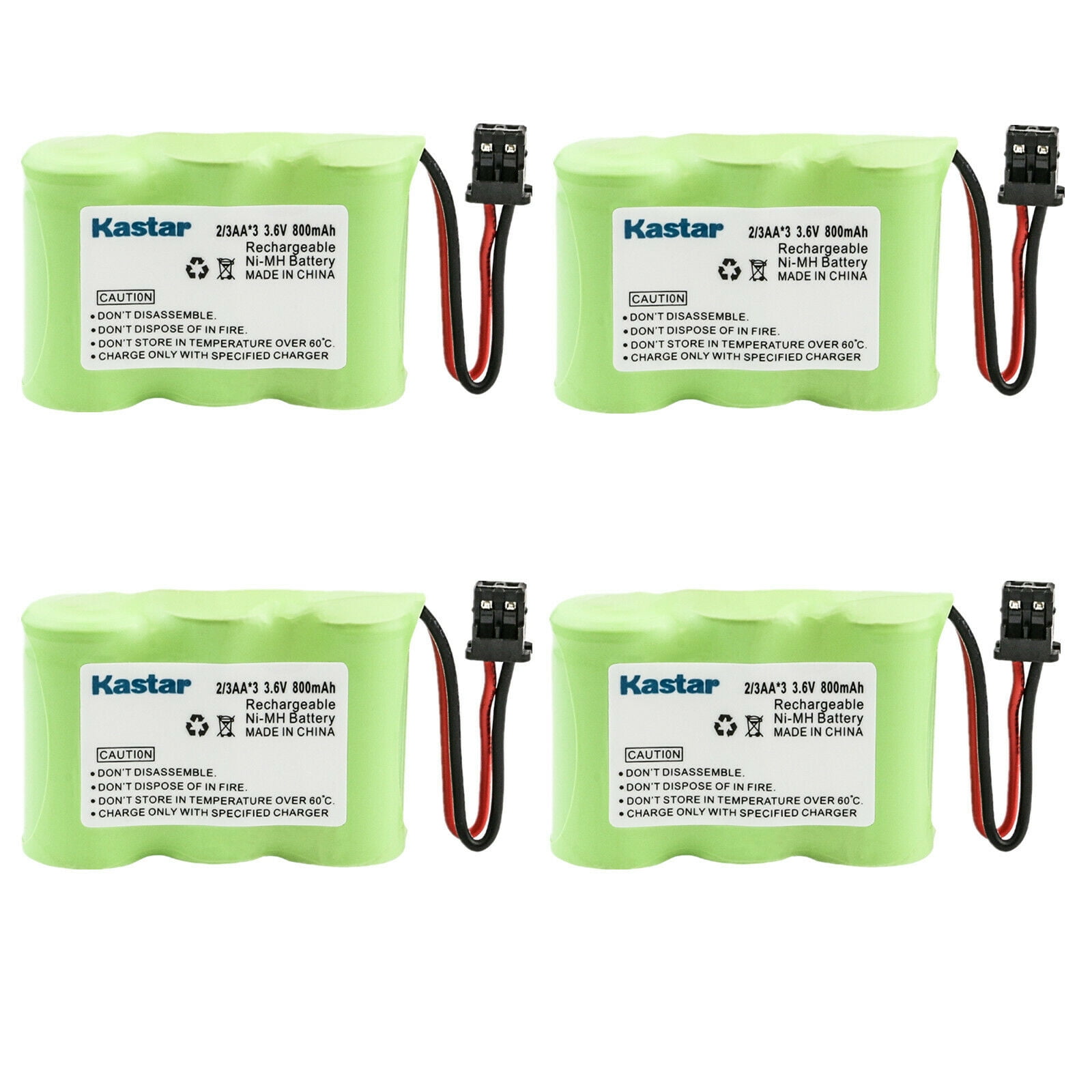 Kastar 4-Pack 3.6V 800mAh NiMH Battery Replacement for Panasonic KX ...