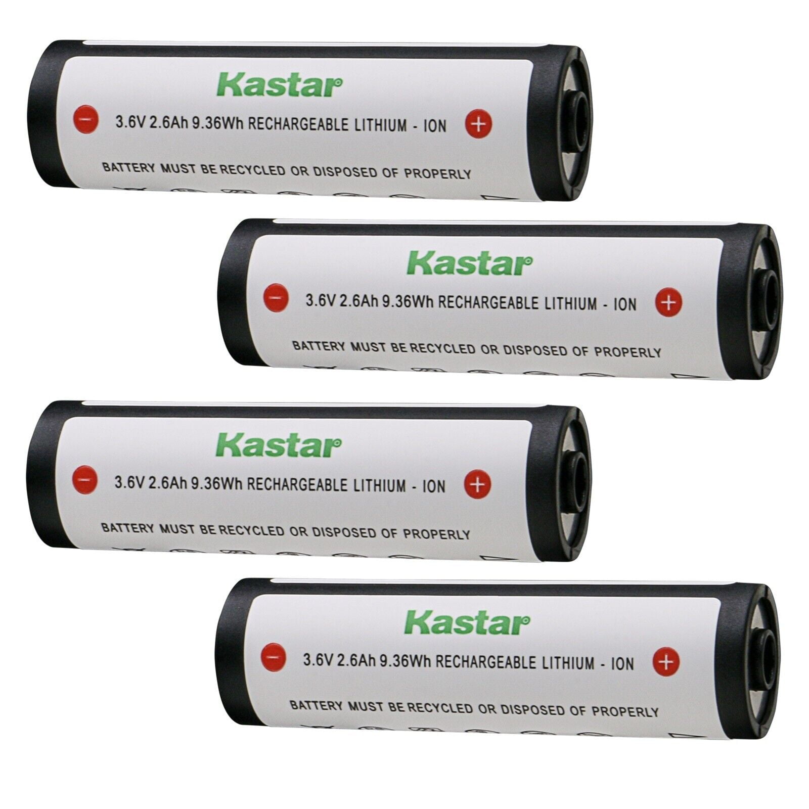 Kastar 4-Pack 3.7V 2.6Ah 74175 Flashligth Battery Compatible with ...