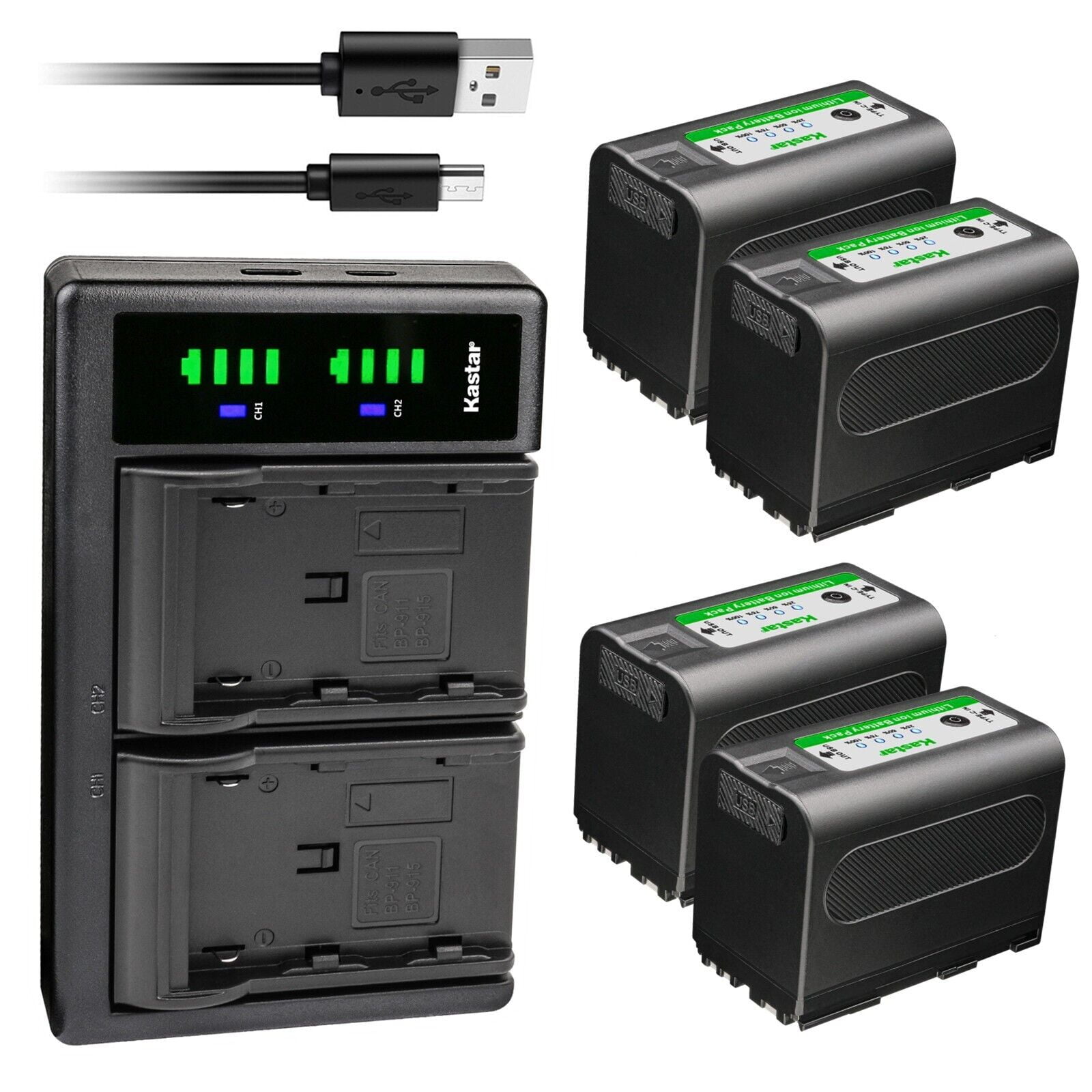 Kastar 4-Pack 7.4V 7000mAh BP-950GEXP Battery and LTD2 USB Charger ...