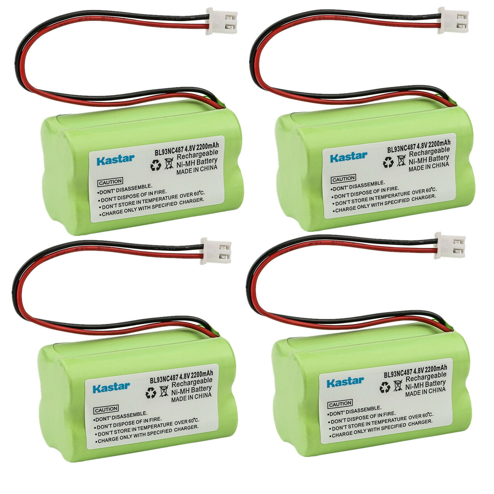 Kastar 4-Pack BL93NC487 Ni-MH Battery 4.8V 2200mAh Replacement for ...