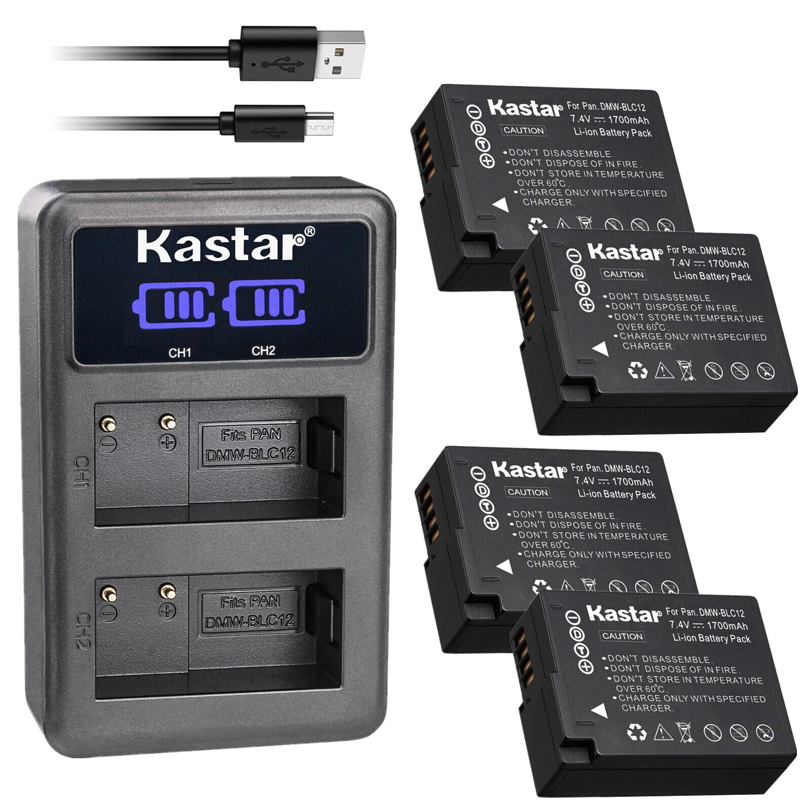 Kastar 4-Pack BP-51 Battery and LED2 USB Charger Compatible with Sigma ...